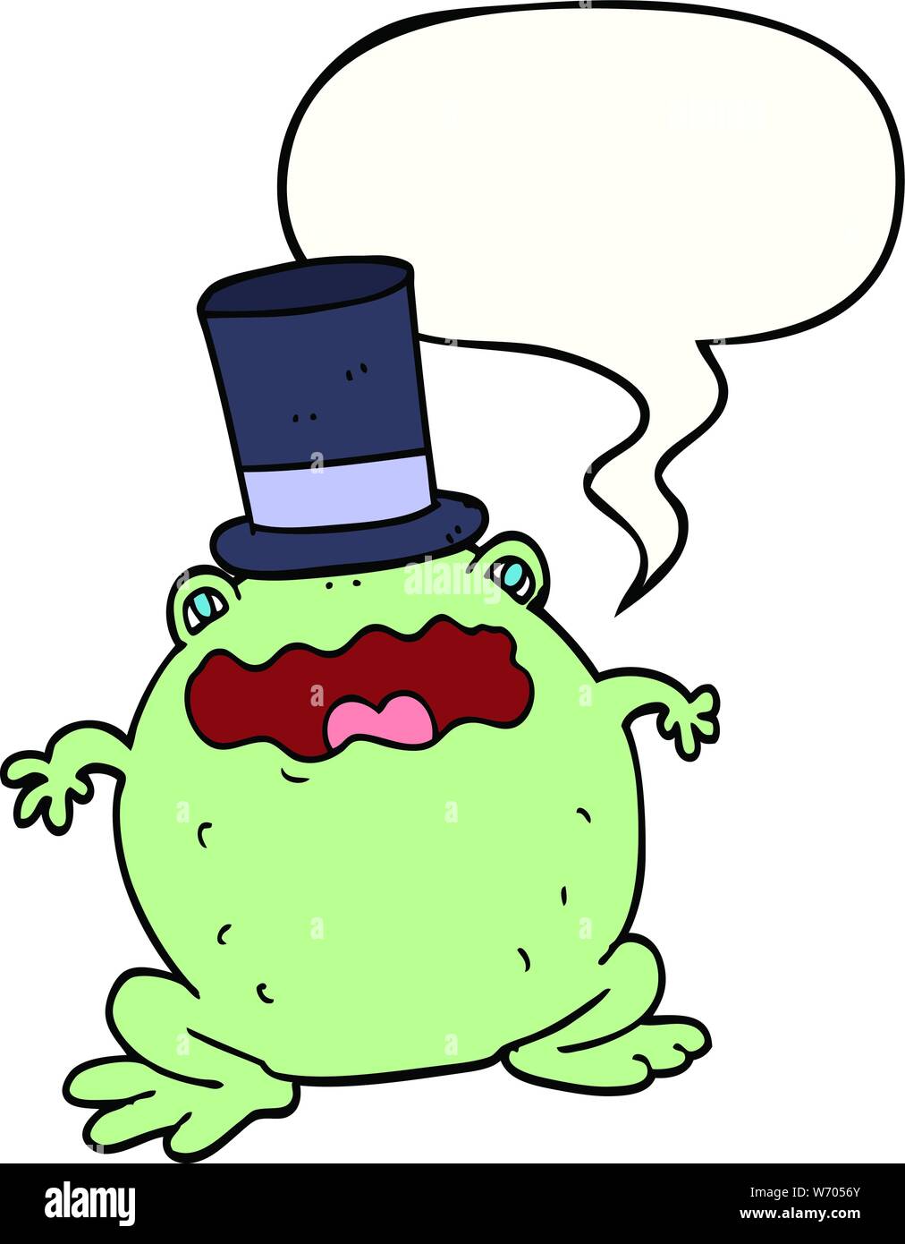 cartoon toad wearing top hat with speech bubble Stock Vector Image ...