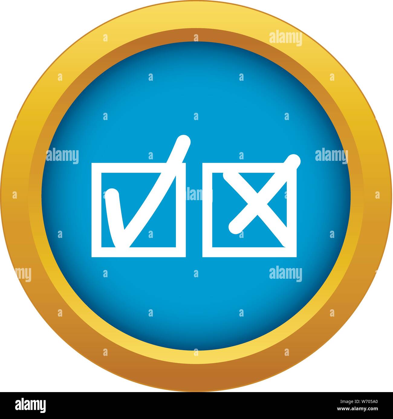 Checkmark to accept and refusal icon blue vector isolated Stock Vector ...