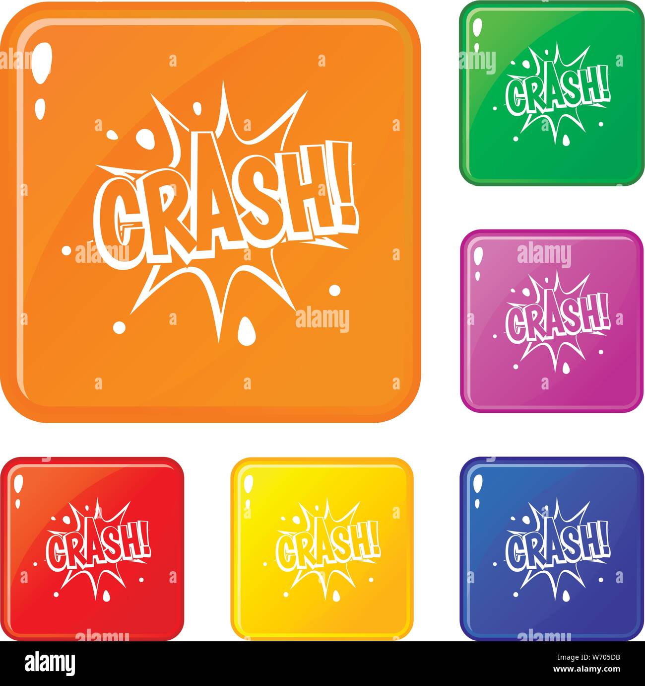 Crash explosion icons set vector color Stock Vector Image & Art - Alamy