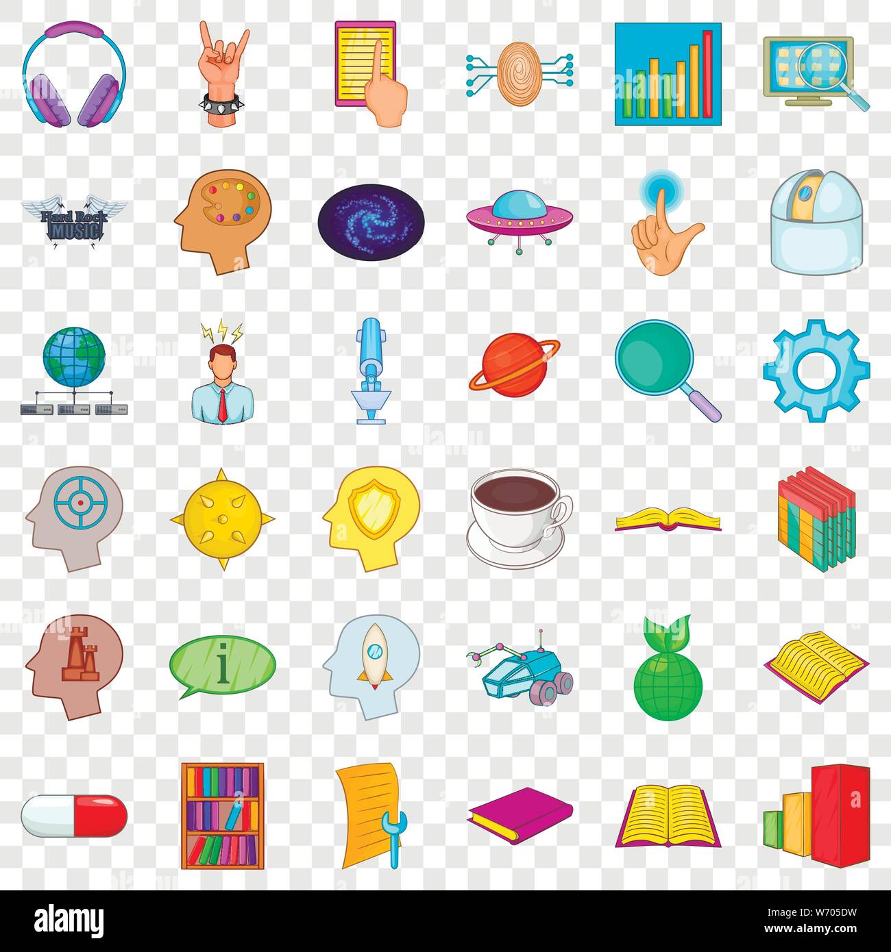 Brain icons set, cartoon style Stock Vector Image & Art - Alamy