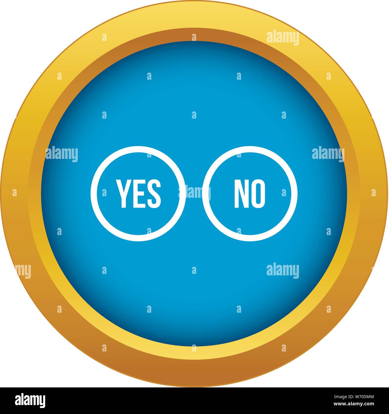 Selection buttons yes and no icon blue vector isolated Stock Vector ...