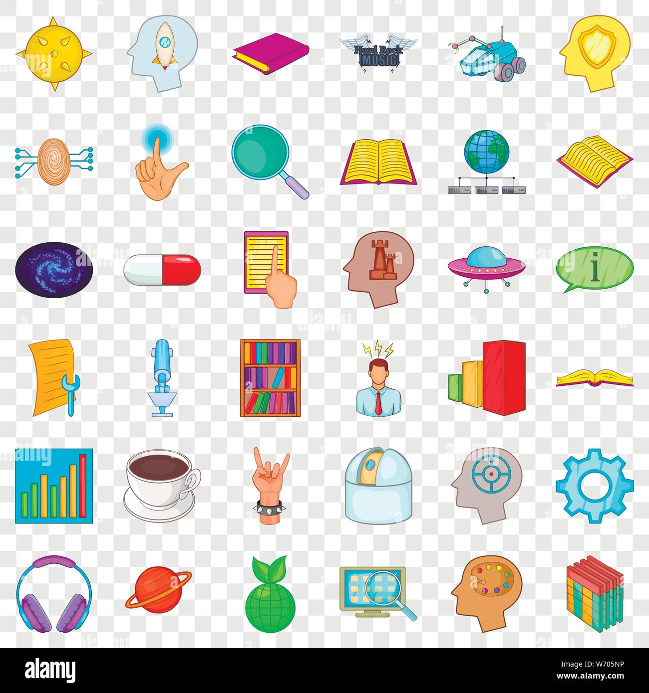 Human intelligence icons set, cartoon style Stock Vector Image & Art ...