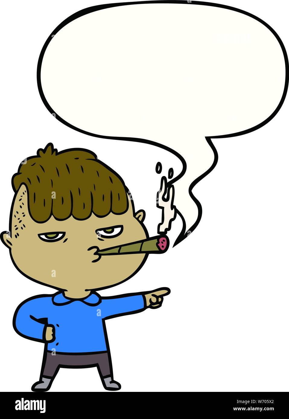 cartoon man smoking with speech bubble Stock Vector Image & Art - Alamy