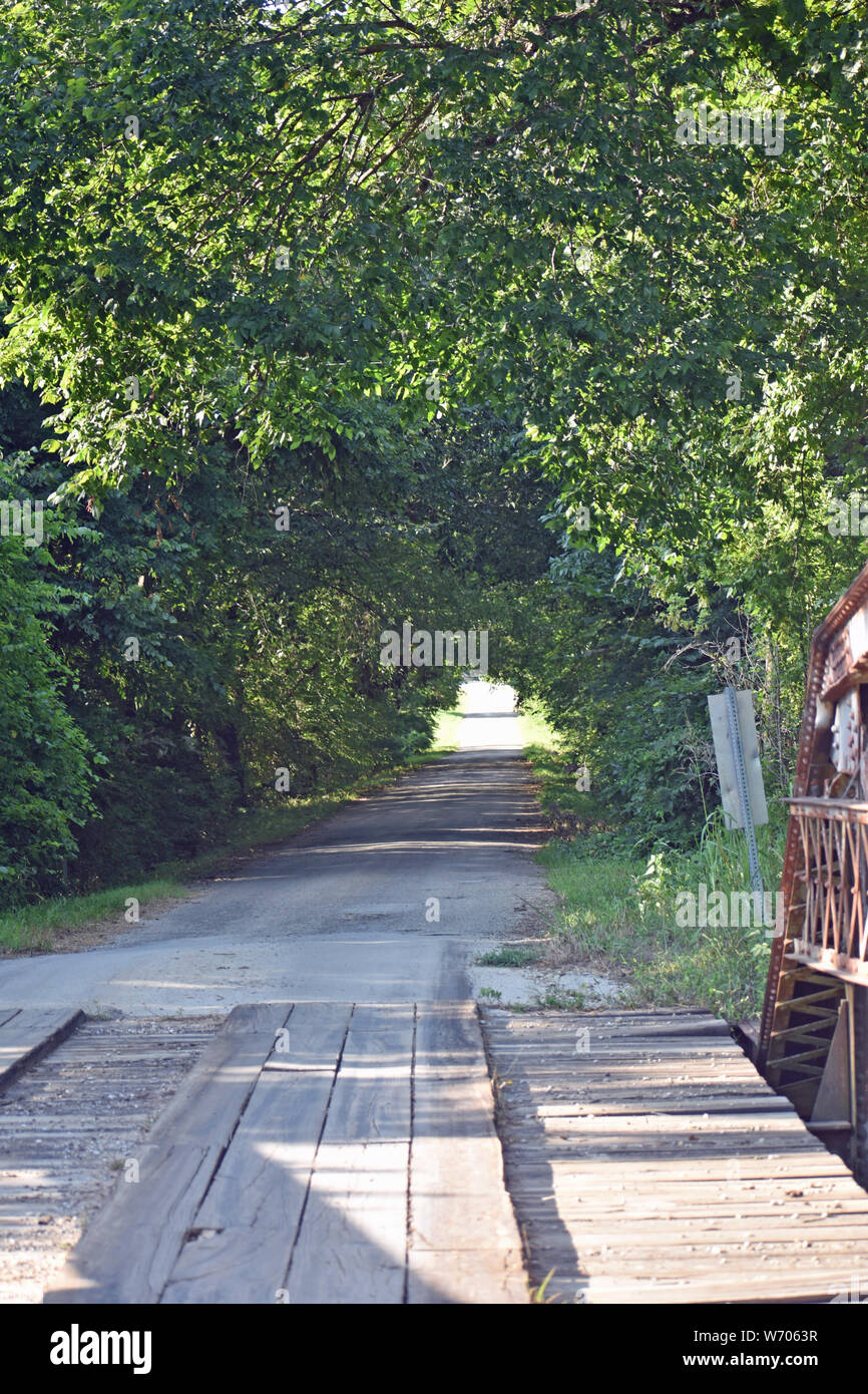 Country Road with Bridge Stock Photo - Alamy