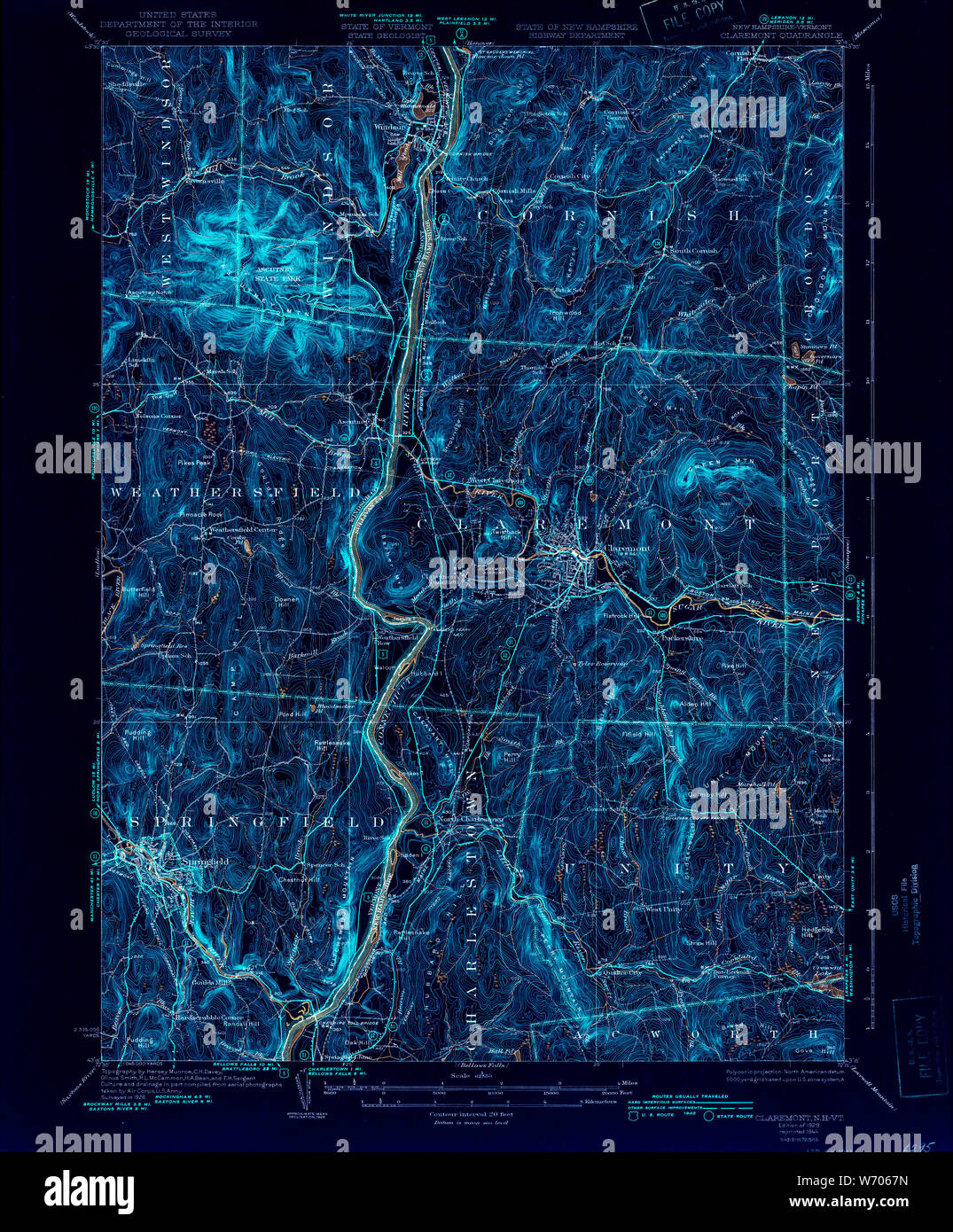 Claremont new hampshire map hi-res stock photography and images - Alamy