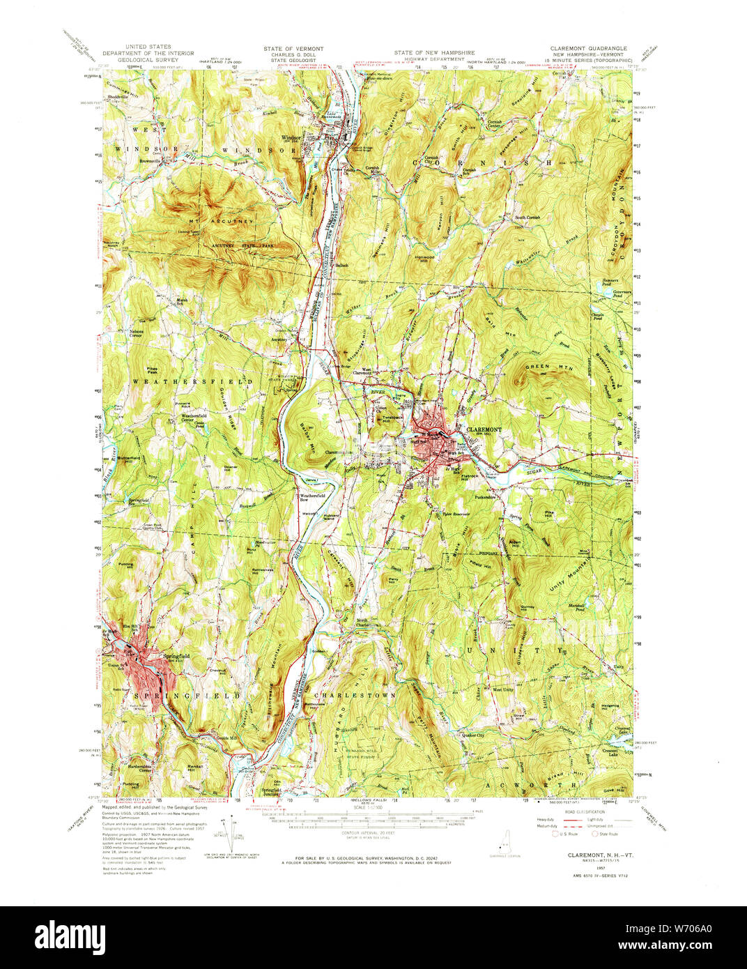 Claremont new hampshire map hi-res stock photography and images - Alamy
