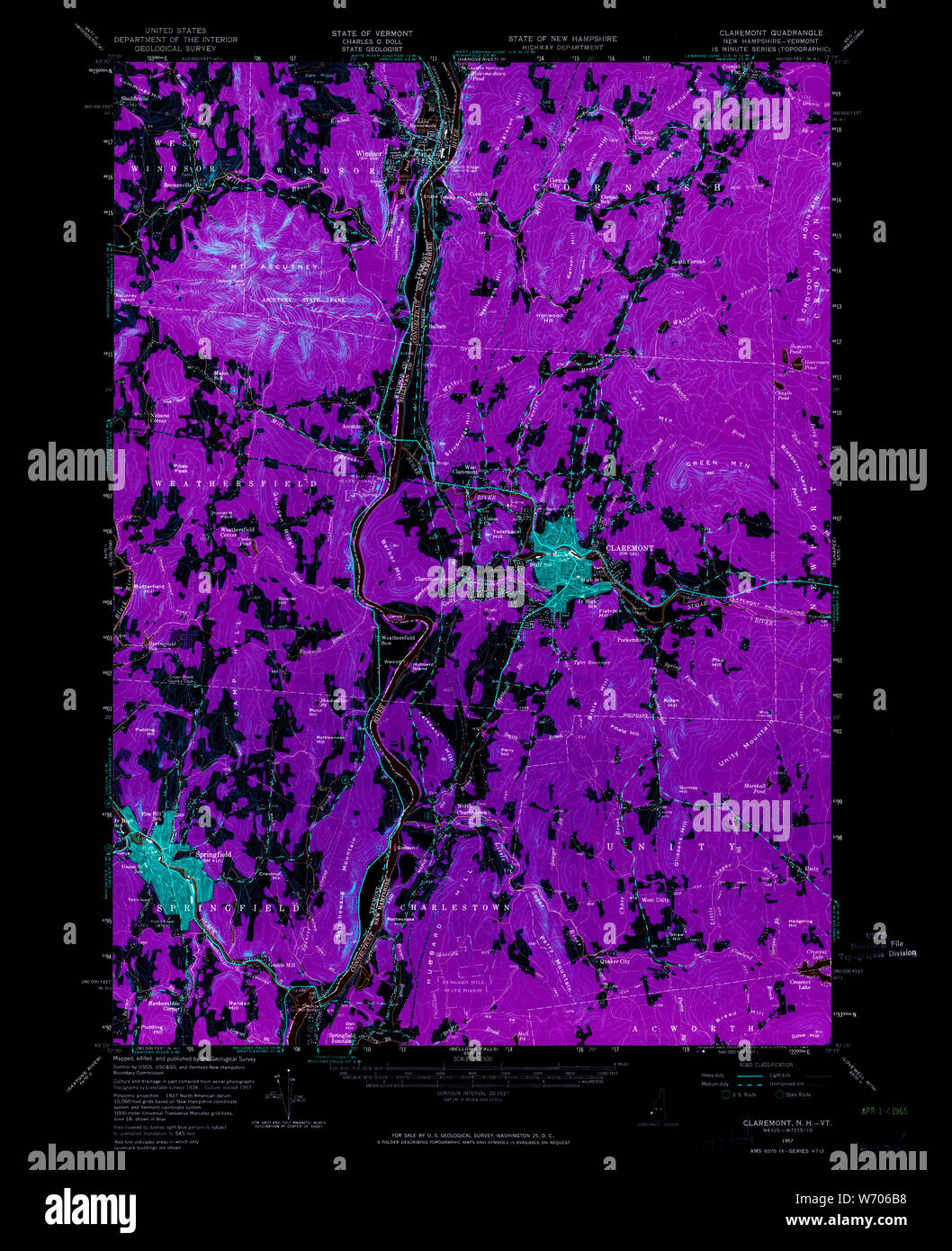 Claremont new hampshire map hi-res stock photography and images - Alamy