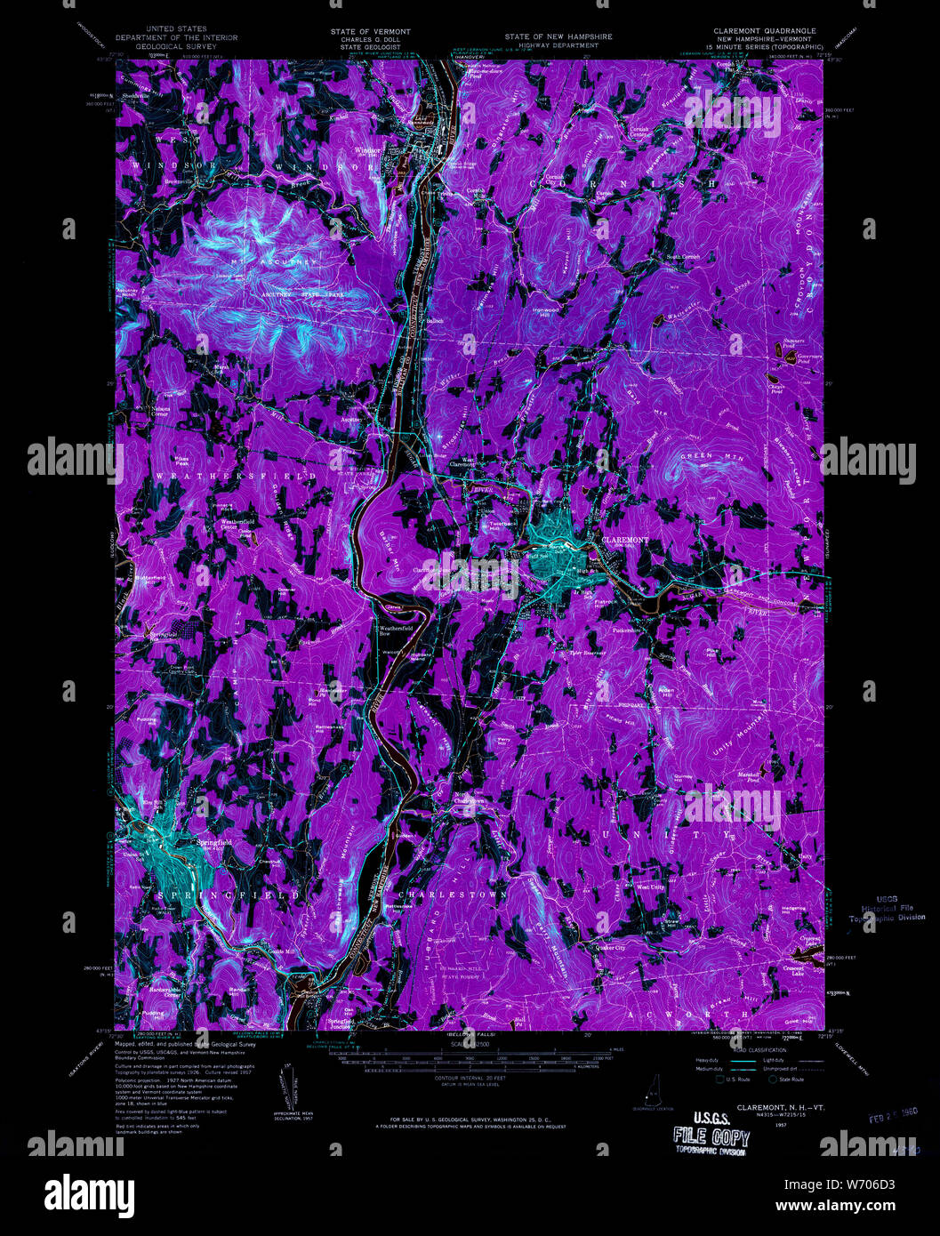 Claremont new hampshire map hi-res stock photography and images - Alamy