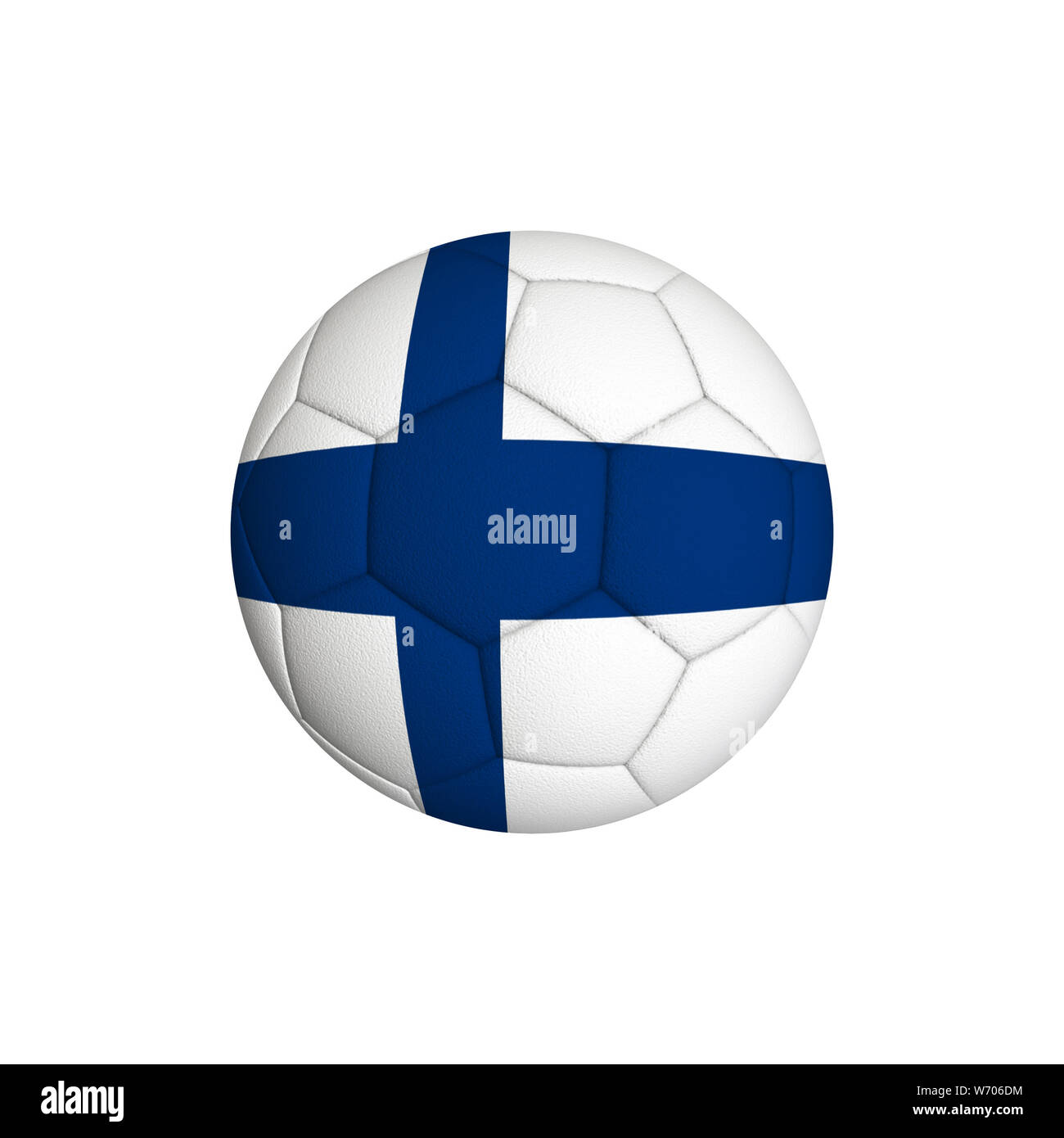 Soccer ball with the flag of Finland isolated on a white background ...