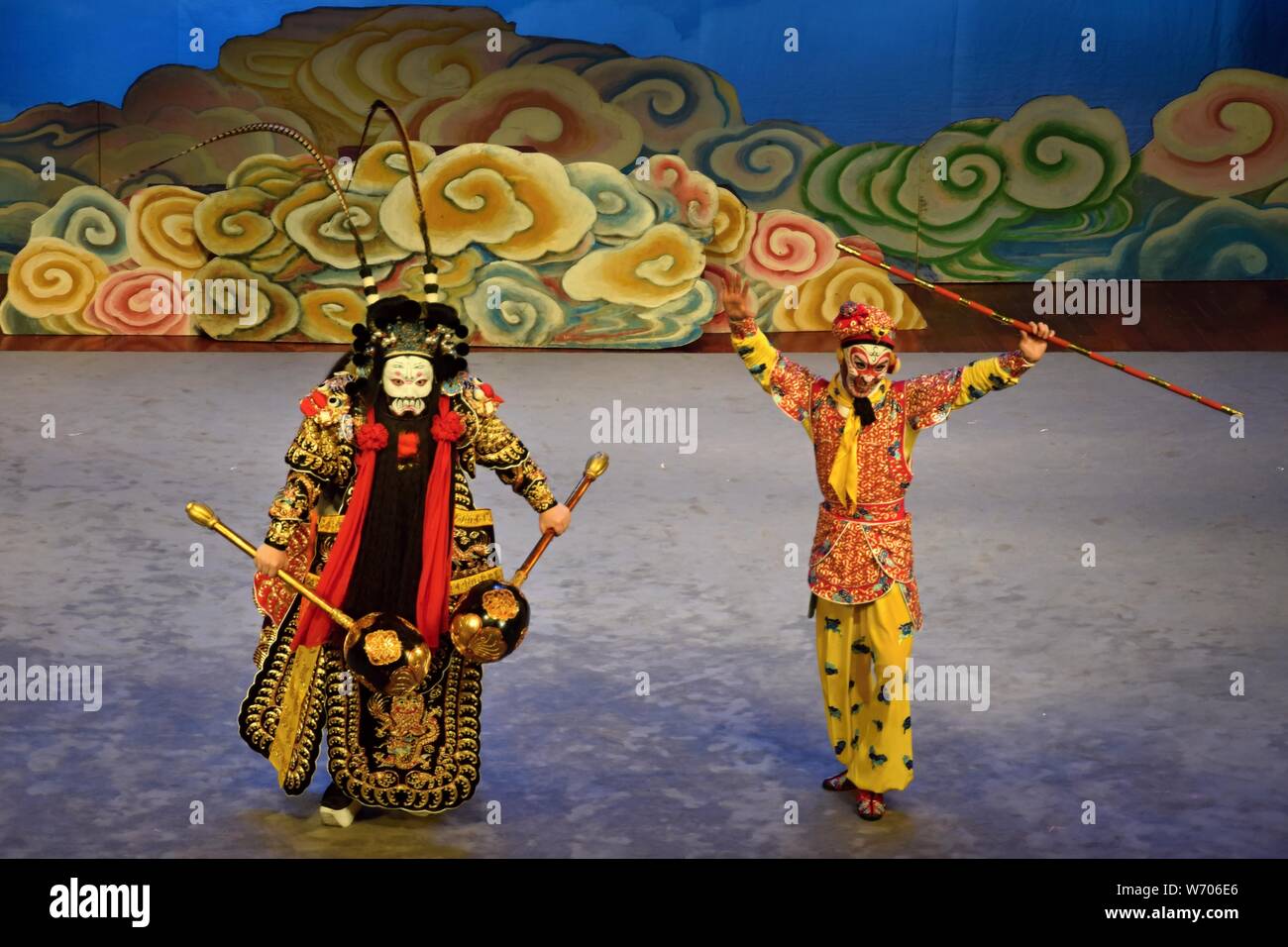 CANTON, CHINA – CIRCA JULY 2019: Beijing Opera performance of “Monkey ...