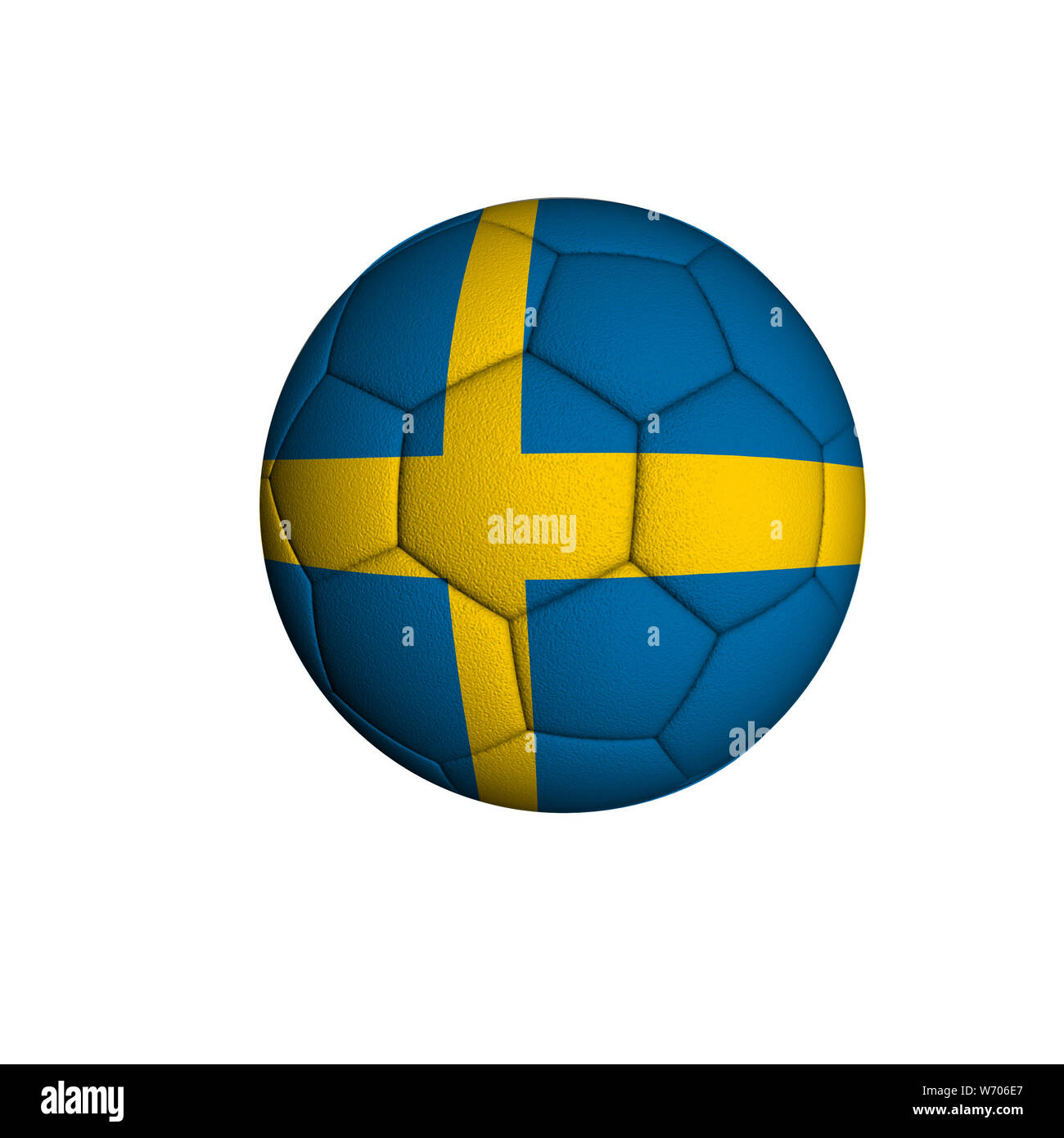 Soccer ball with the flag of Sweden isolated on a white background ...
