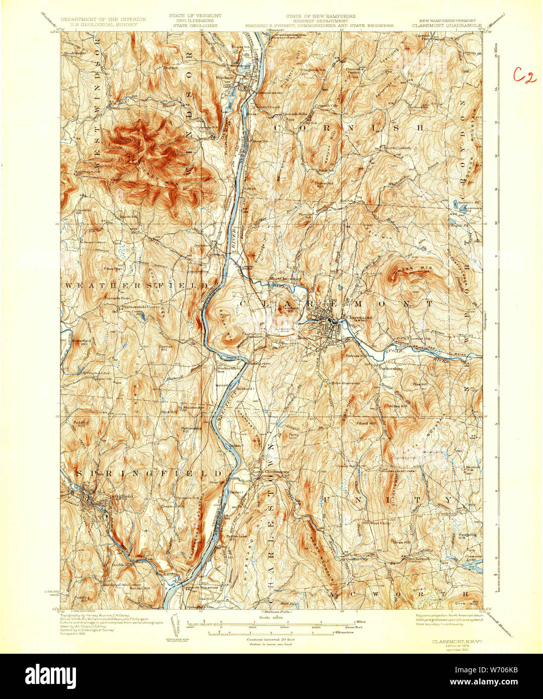 Claremont new hampshire map hi-res stock photography and images - Alamy