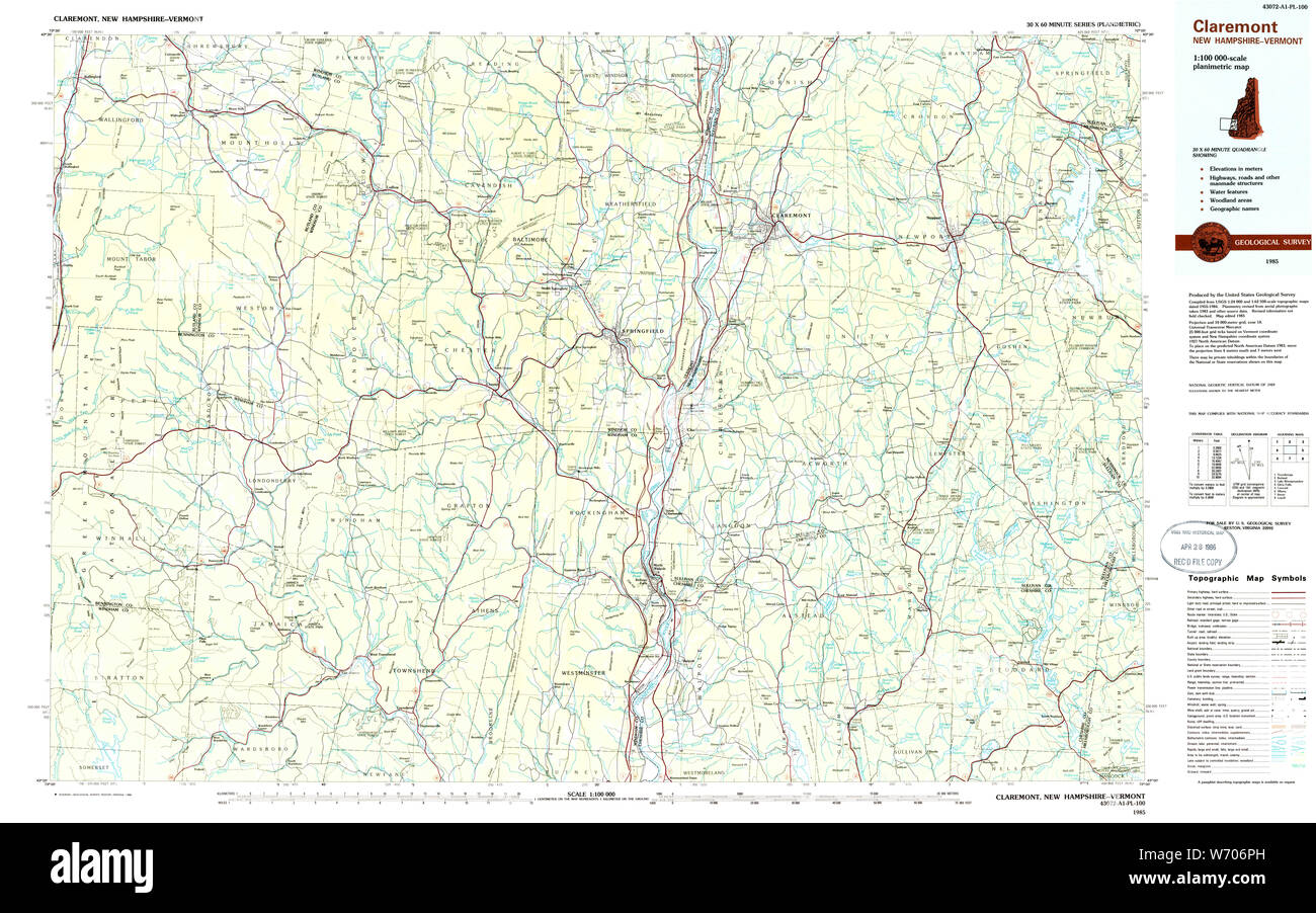 Claremont new hampshire map hi-res stock photography and images - Alamy