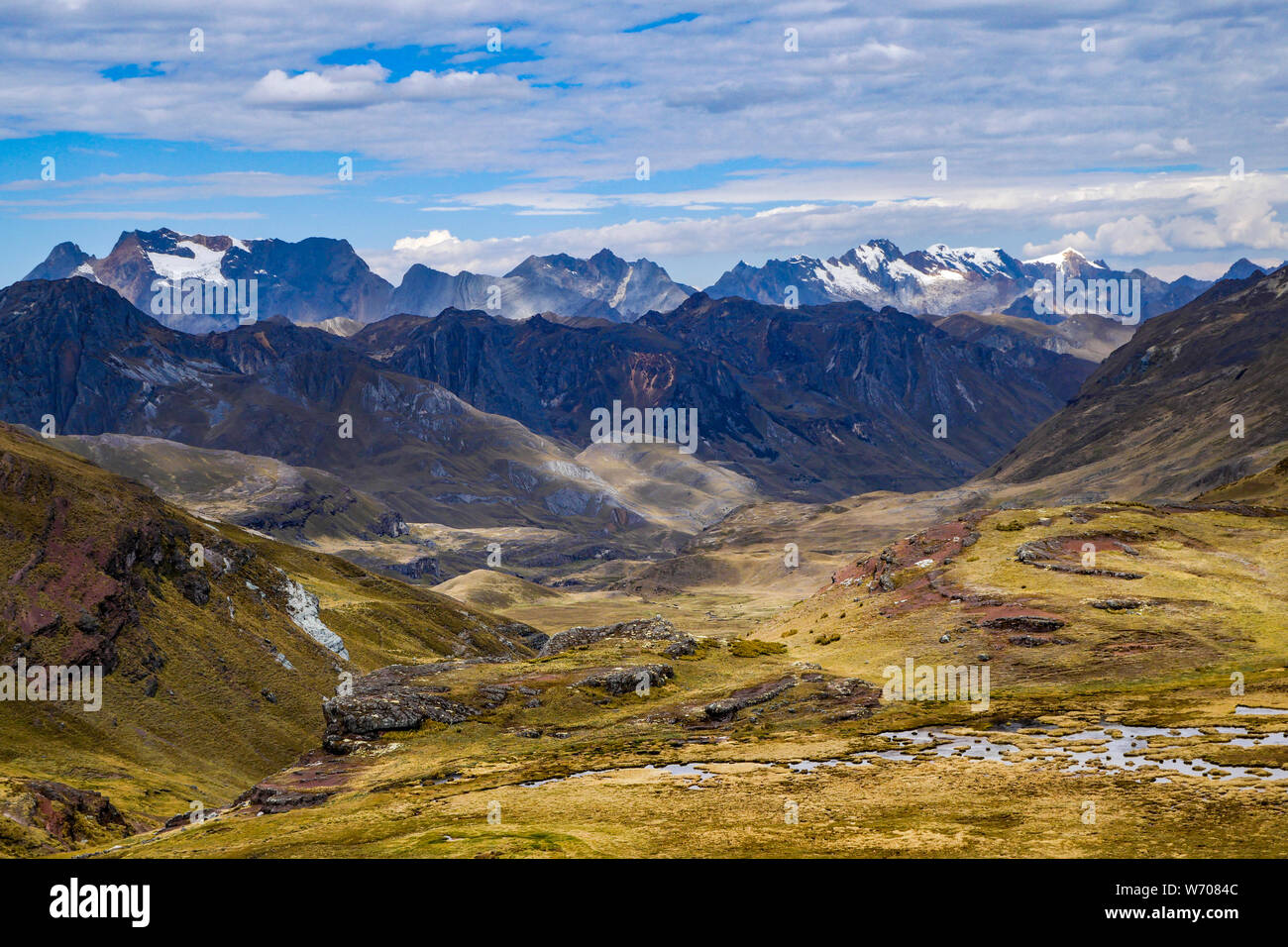 Panorama view of colorful andes mountains range in Peru Stock Photo - Alamy