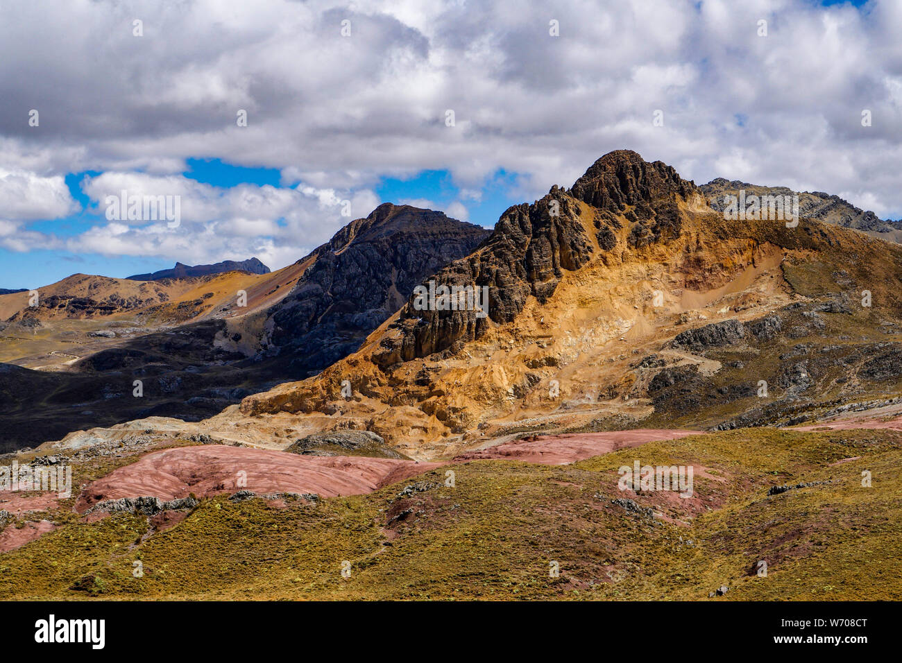Panorama view of colorful andes mountains range in Peru Stock Photo - Alamy
