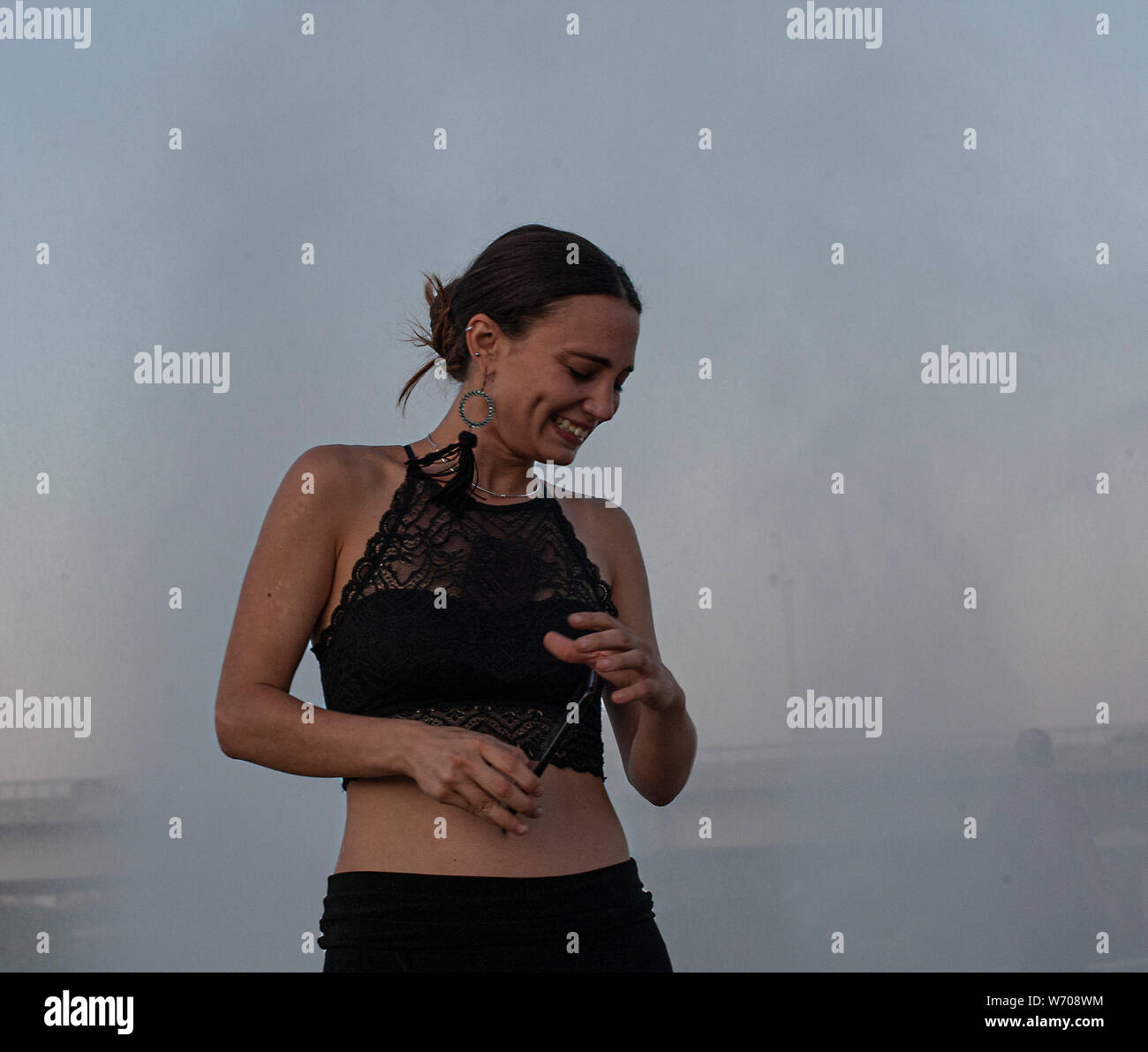 Virginia Raggi inaugurates the Tiberis beach Stock Photo - Alamy