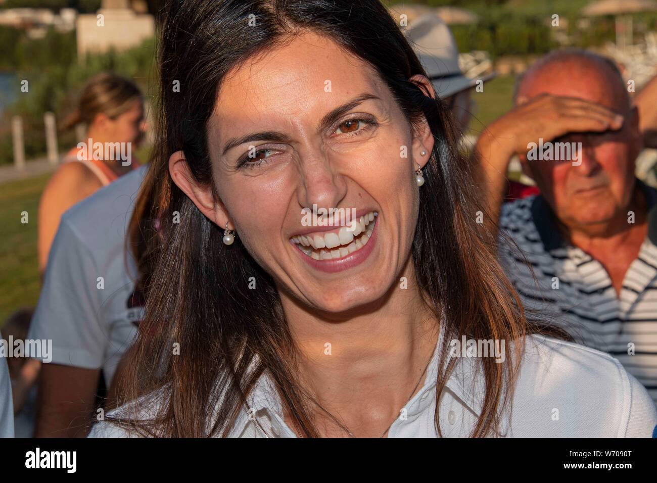 Virginia Raggi inaugurates the Tiberis beach Stock Photo - Alamy
