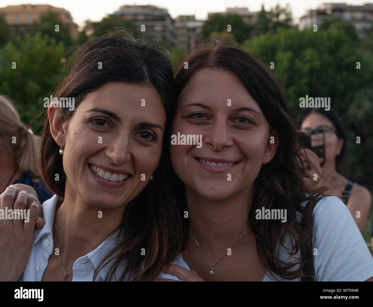 Virginia Raggi inaugurates the Tiberis beach Stock Photo - Alamy