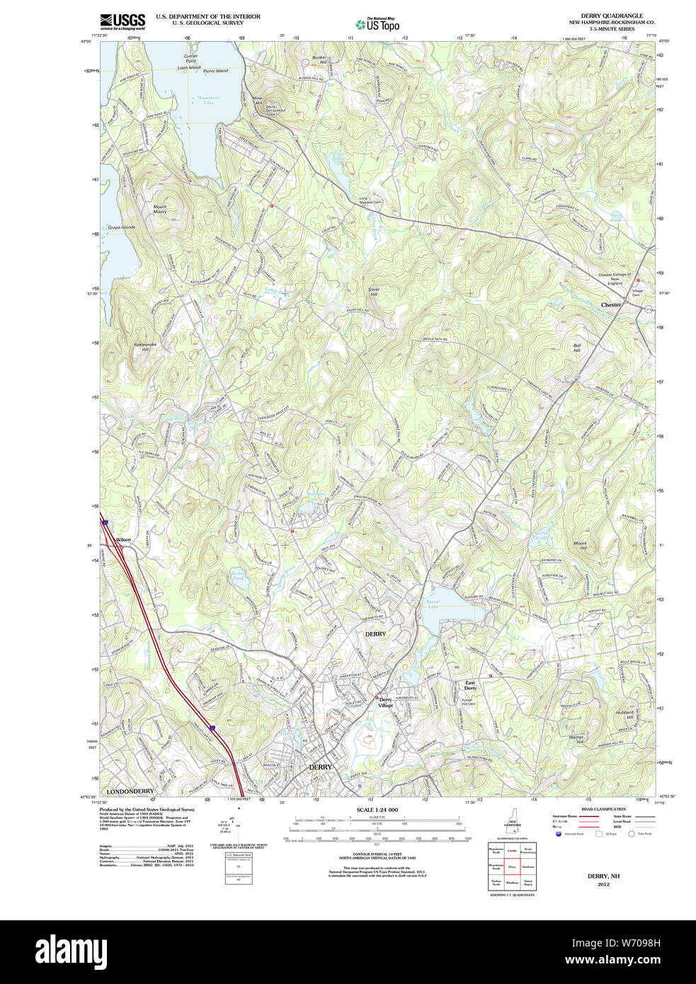 Map of derry new hampshire Cut Out Stock Images & Pictures - Alamy