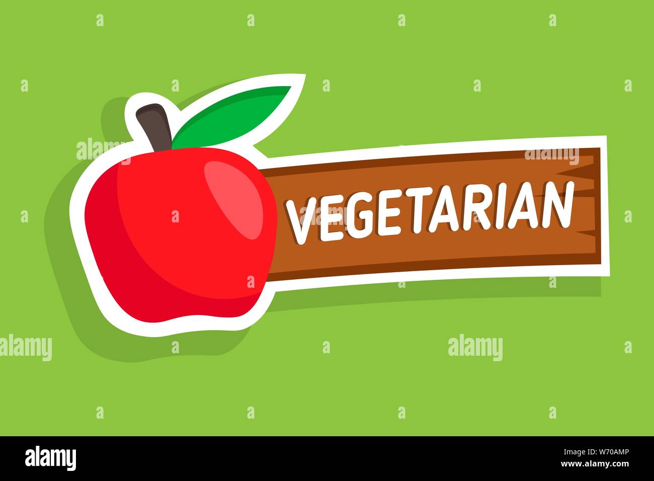 label for vegetarian products. vector illustrated vegetarian sticker ...