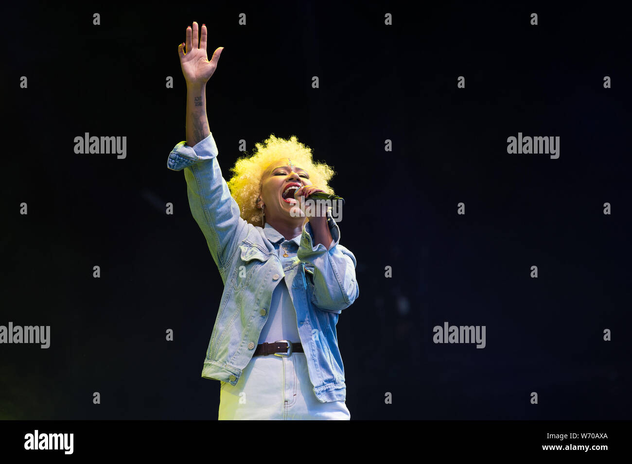 Brighton, UK. 3rd August 2019. Emeli Sande performs as special guest on ...
