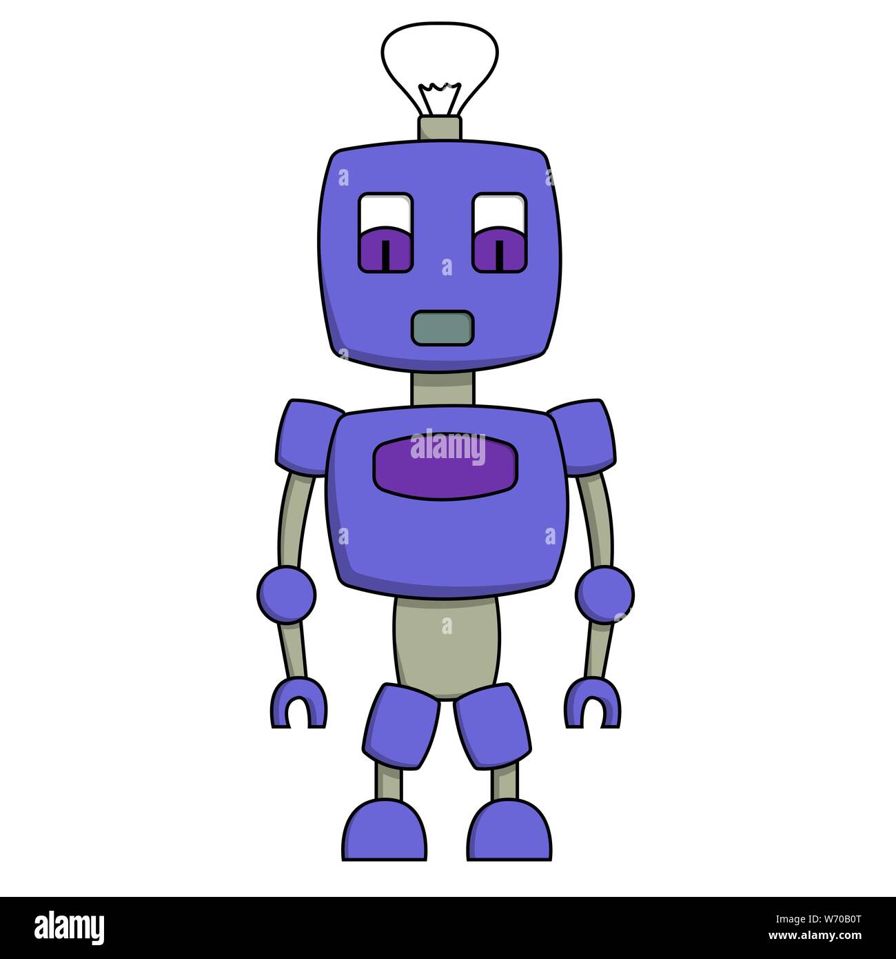 Cute toy robot. Isolated stock vector illustration Stock Vector Image ...