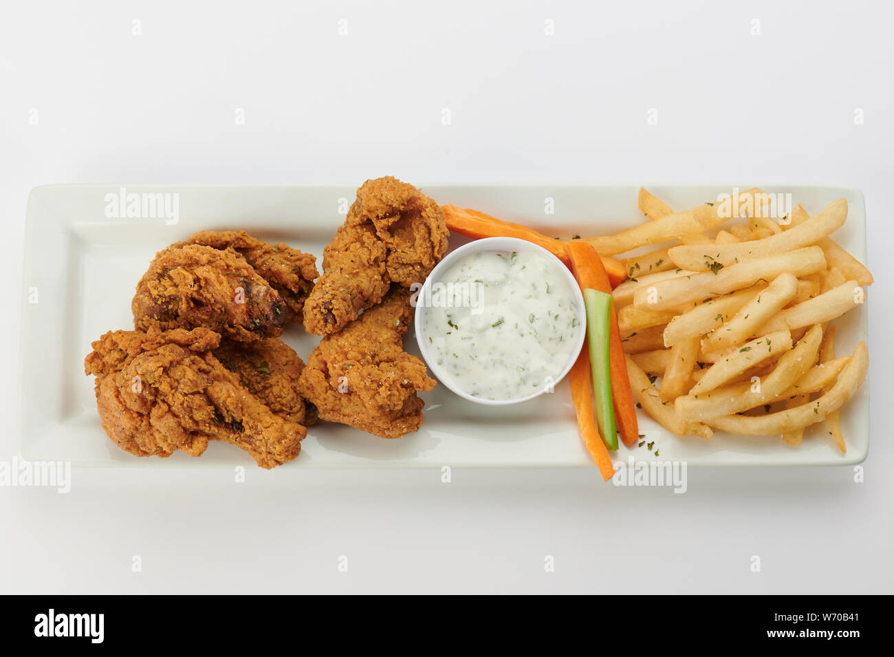 Chicken leg chips plate hi-res stock photography and images - Alamy