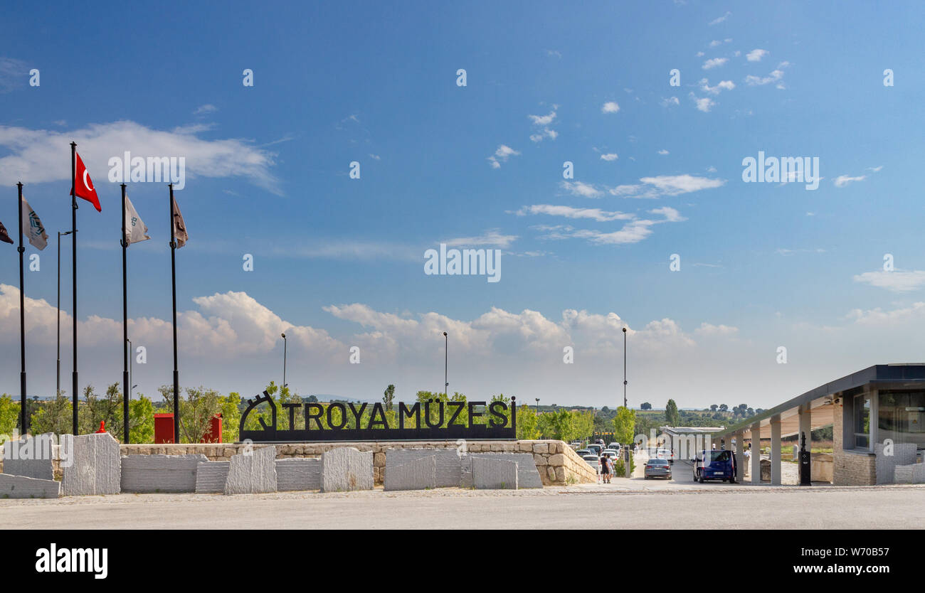 Canakkale / Turkey - July 14 2019: Troy Museum exterior view ...