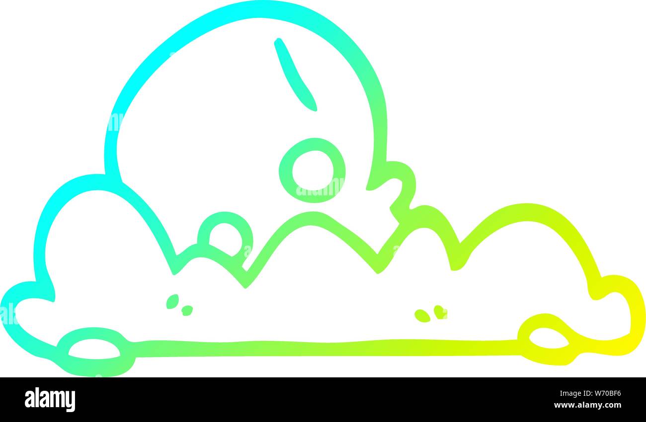 cold gradient line drawing of a cartoon skull in dirt Stock Vector ...