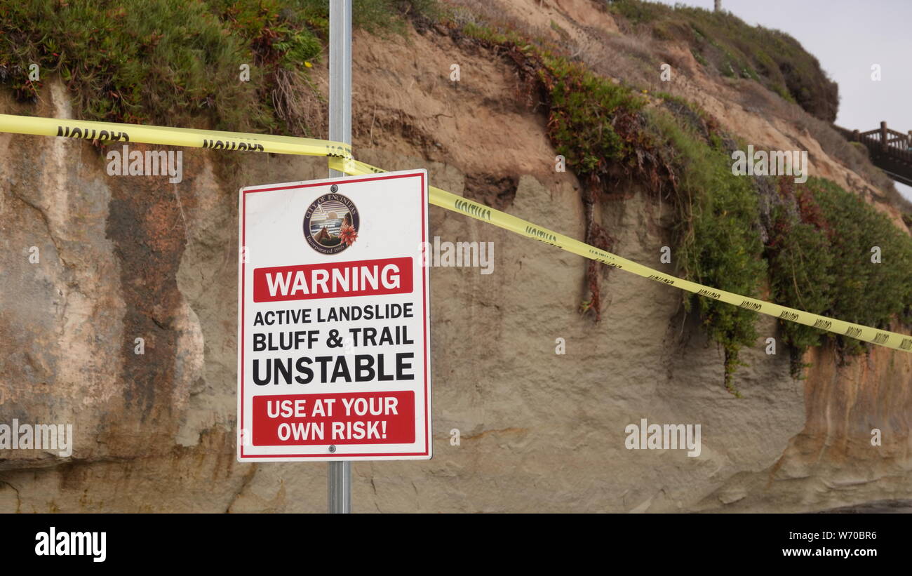 Danger erosion warning sign hi-res stock photography and images - Alamy