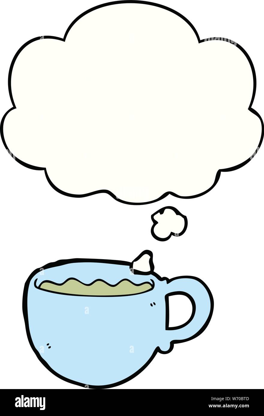 Thinking cup coffee cartoon Cut Out Stock Images & Pictures - Alamy