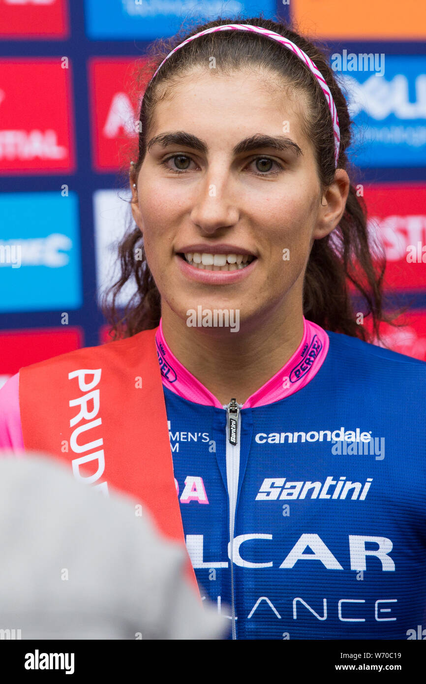 London, UK. 3 August, 2019. Elisa Balsamo of Valcar Cylance Cycling is ...