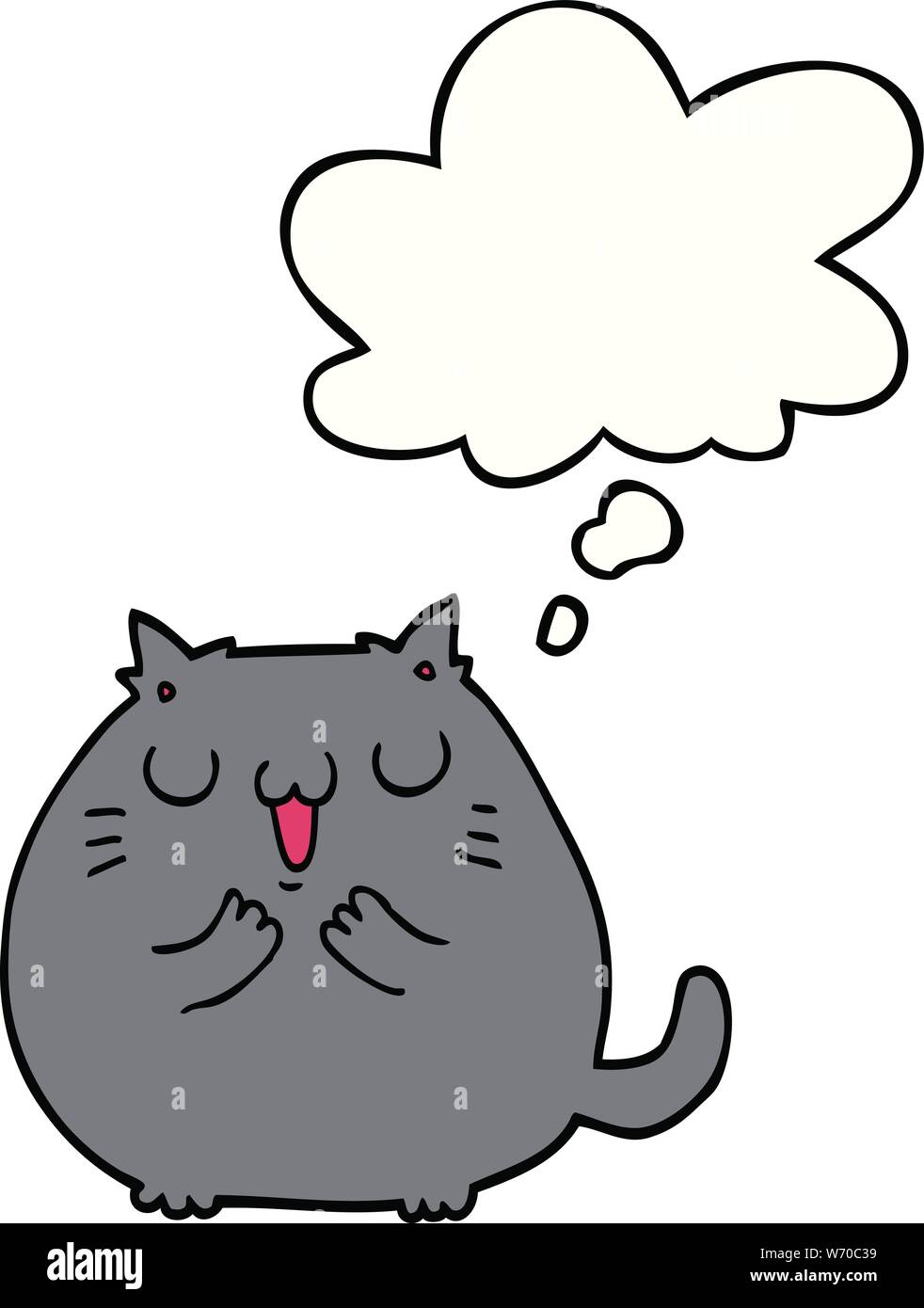 Cartoon happy cat thought bubble hi-res stock photography and images ...