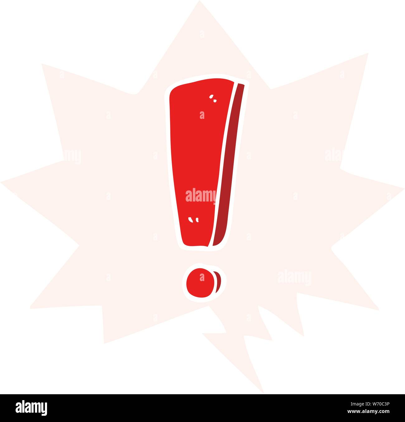 cartoon exclamation mark with speech bubble in retro style Stock Vector ...