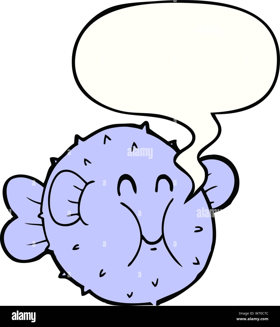cartoon puffer fish with speech bubble Stock Vector Image & Art - Alamy