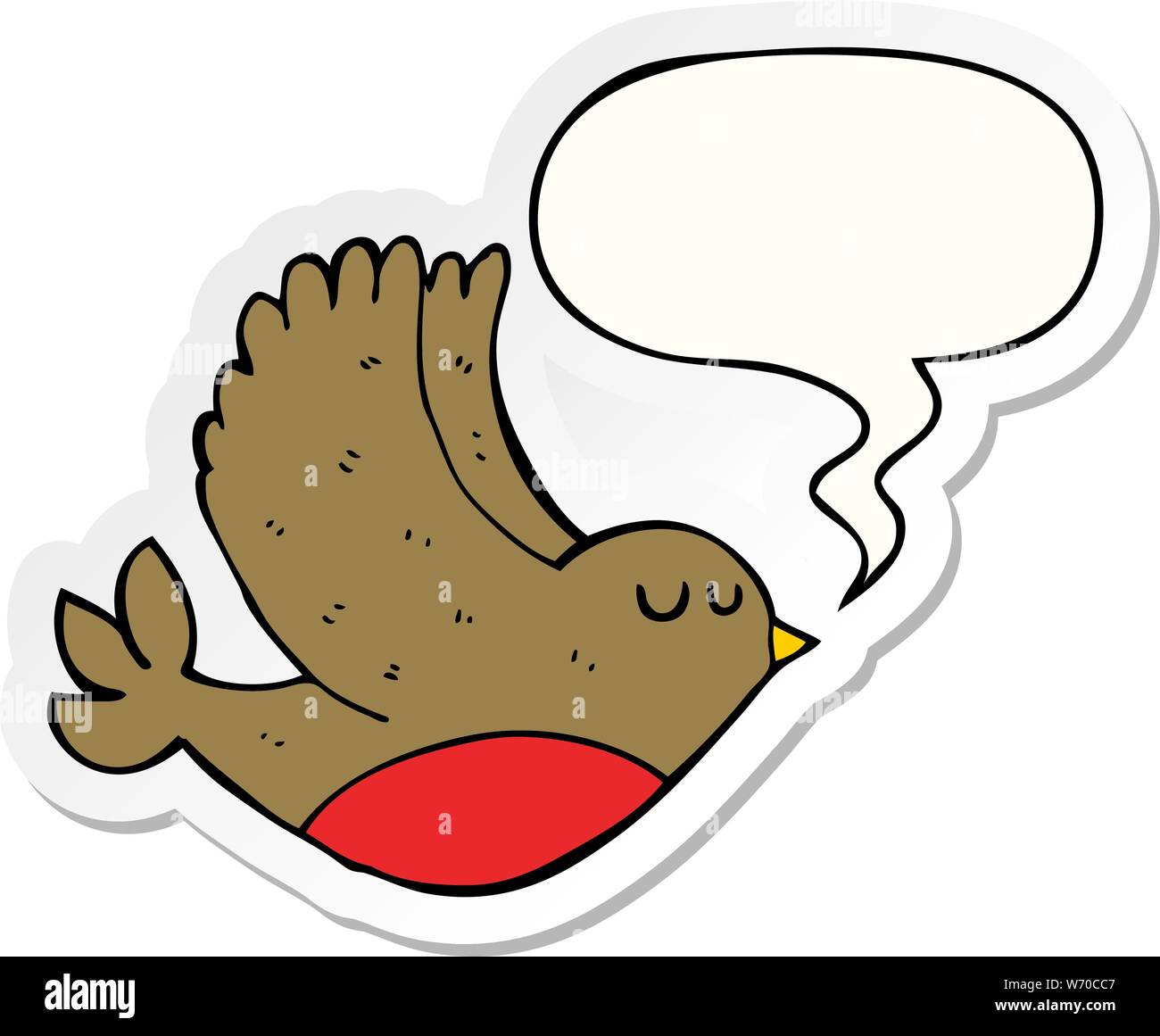 cartoon flying bird with speech bubble sticker Stock Vector Image & Art ...
