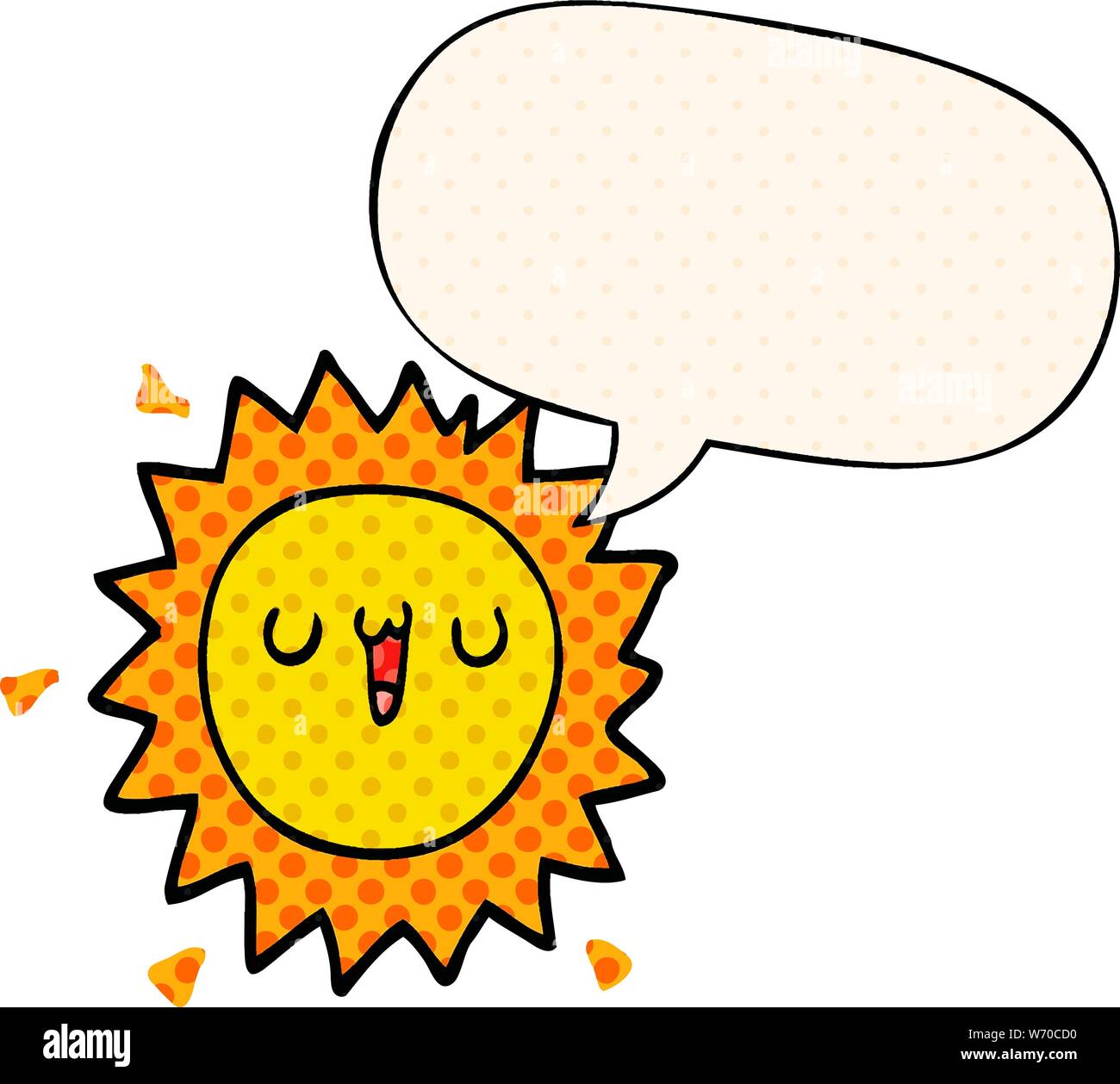 cartoon sun with speech bubble in comic book style Stock Vector Image ...