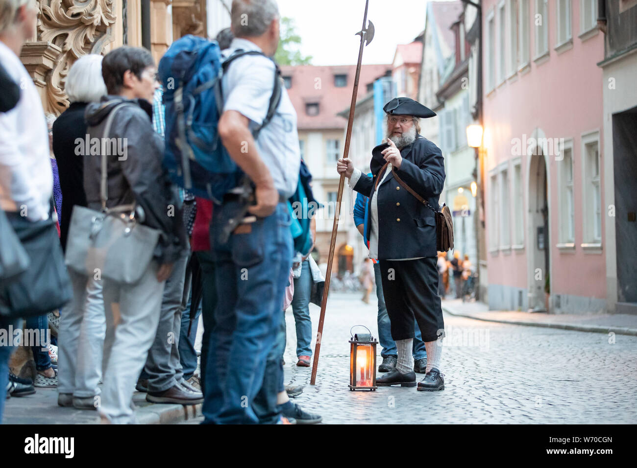Bamberg, Germany. 12th July, 2019. Alexander Wahl, night watchman in ...
