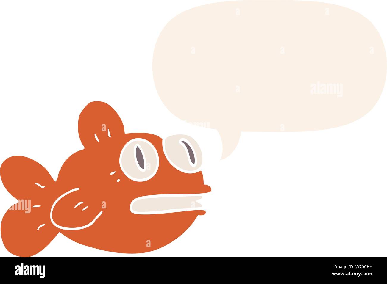 cartoon fish with speech bubble in retro style Stock Vector Image & Art ...