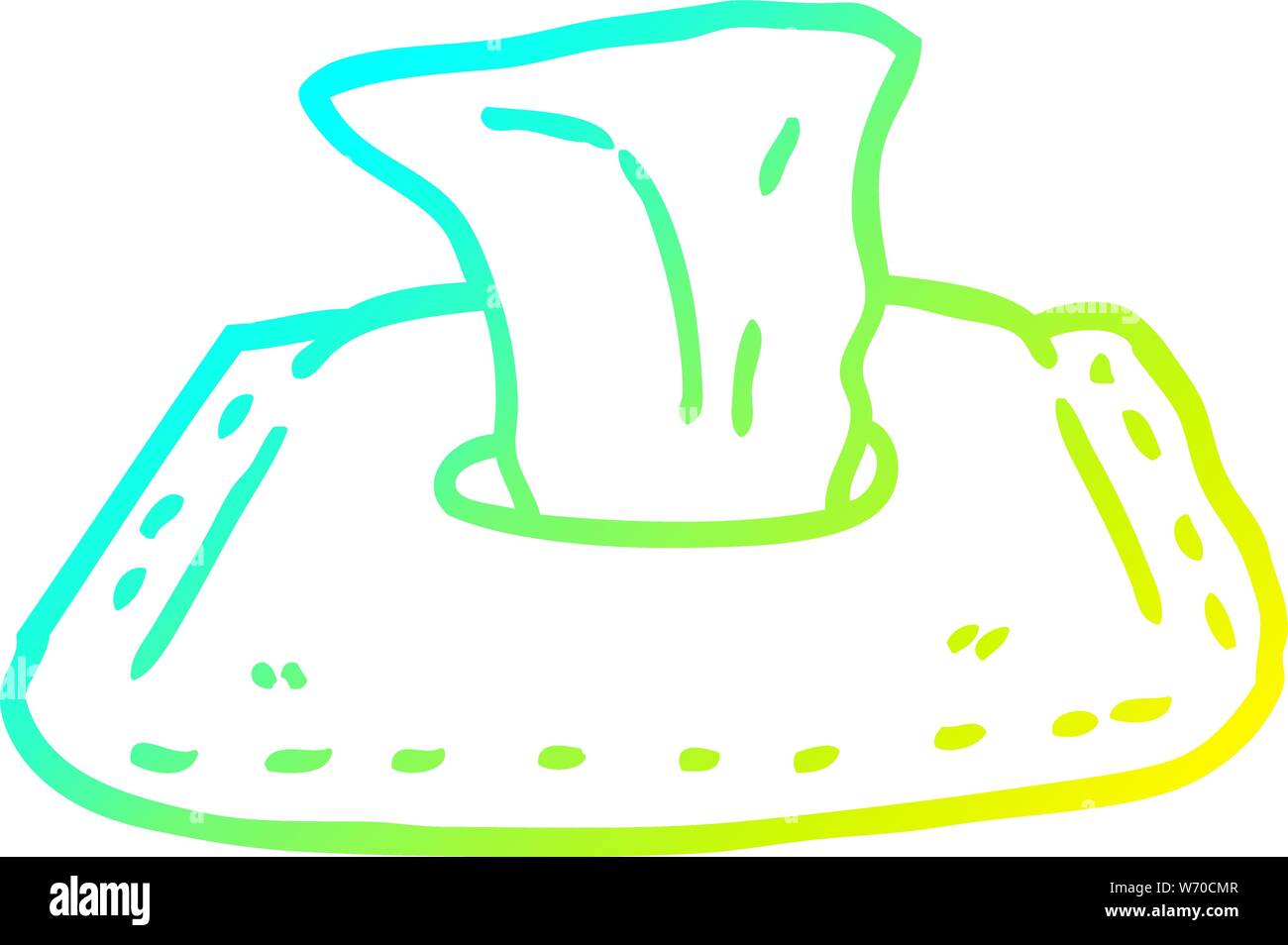 cold gradient line drawing of a cartoon toilet wipes Stock Vector Image ...