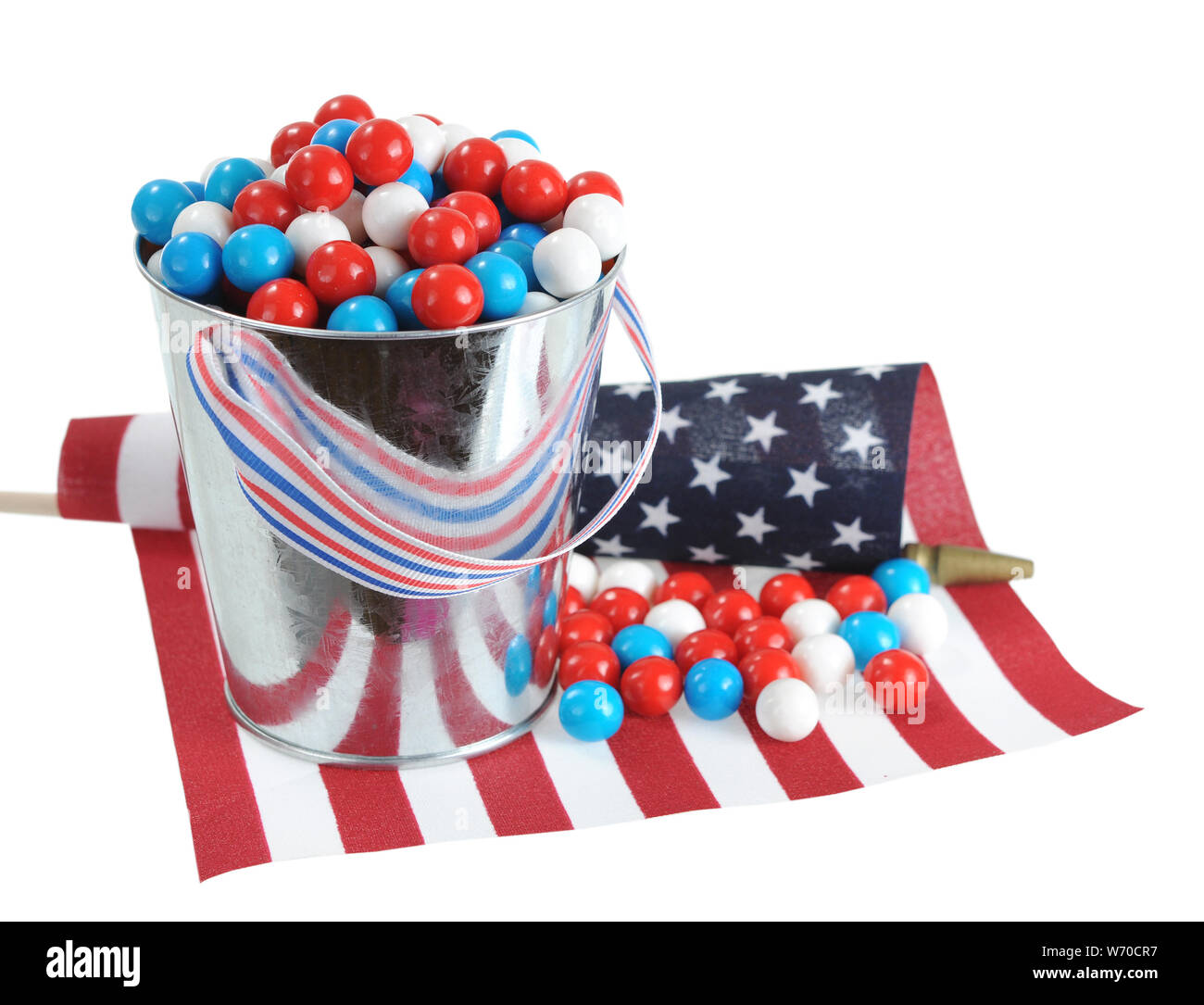 Memorial or Independence Day candy on national flag Stock Photo - Alamy