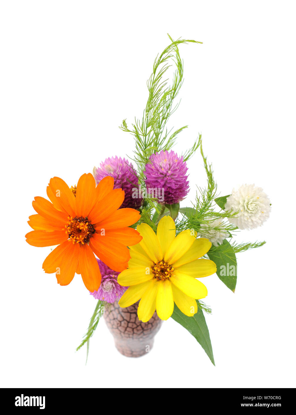 mix flower in vase isolated on white Stock Photo - Alamy