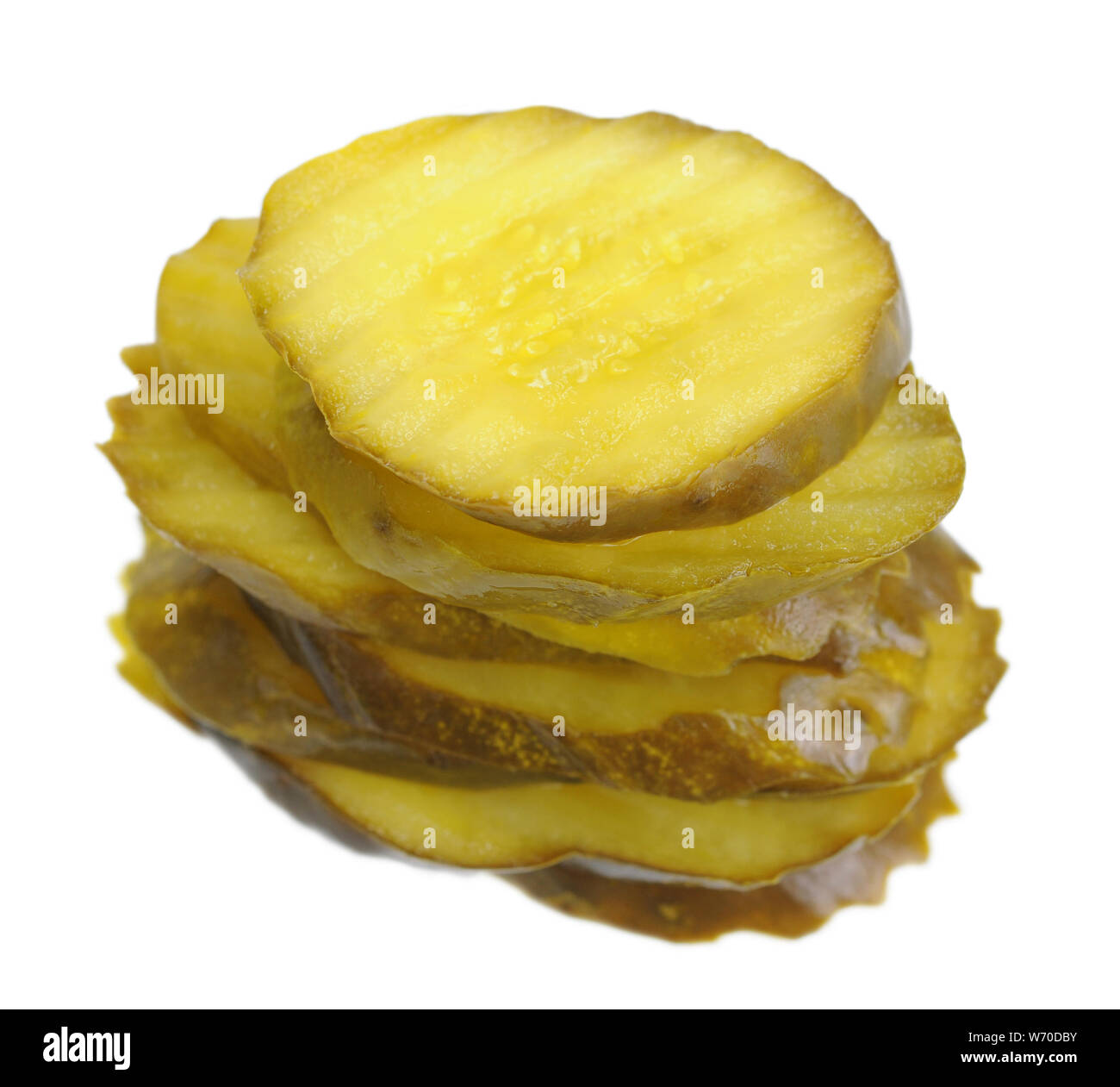 sliced salty pickle stack isolated on white Stock Photo - Alamy
