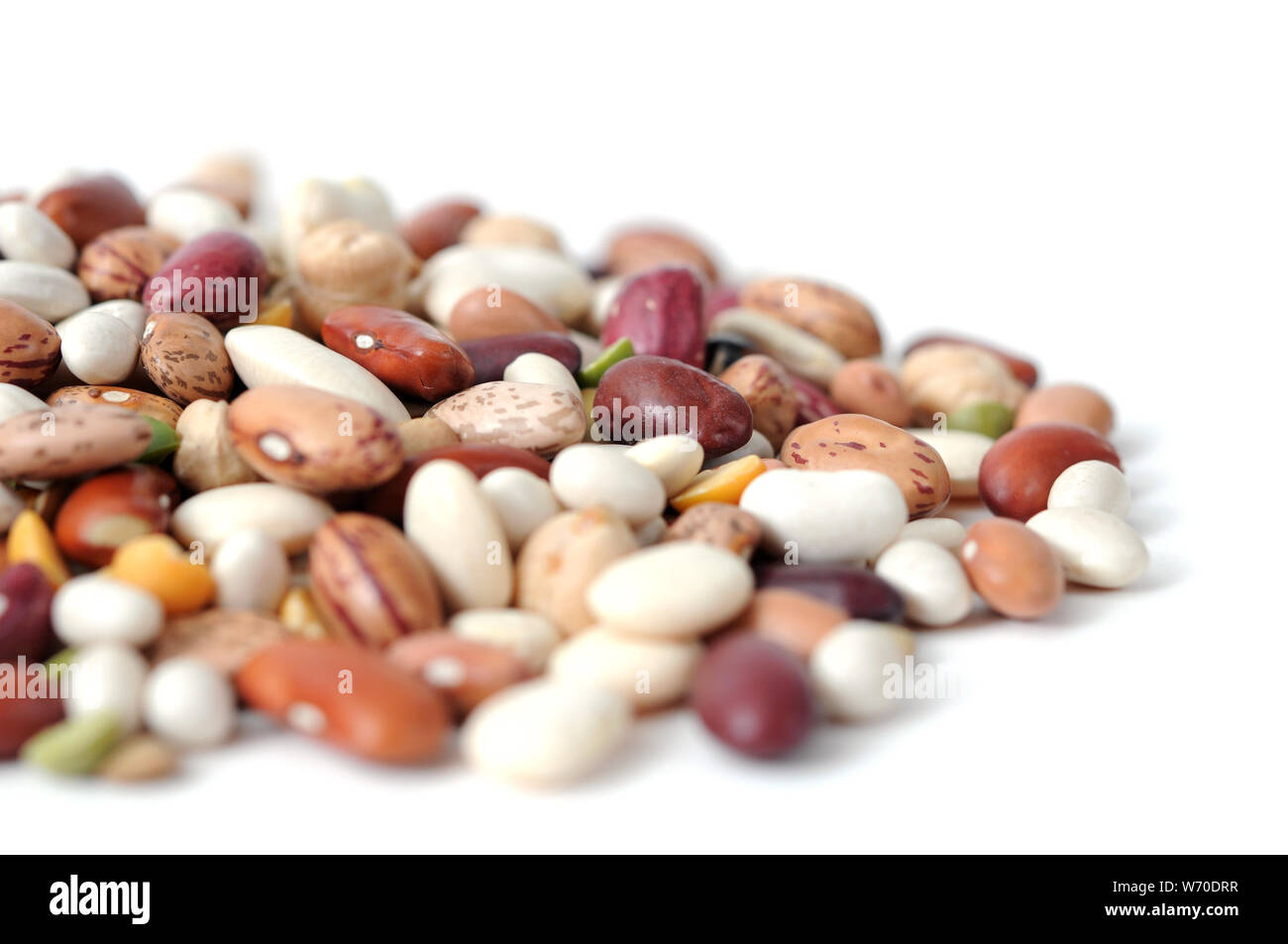 a group of mix bean on white background Stock Photo - Alamy
