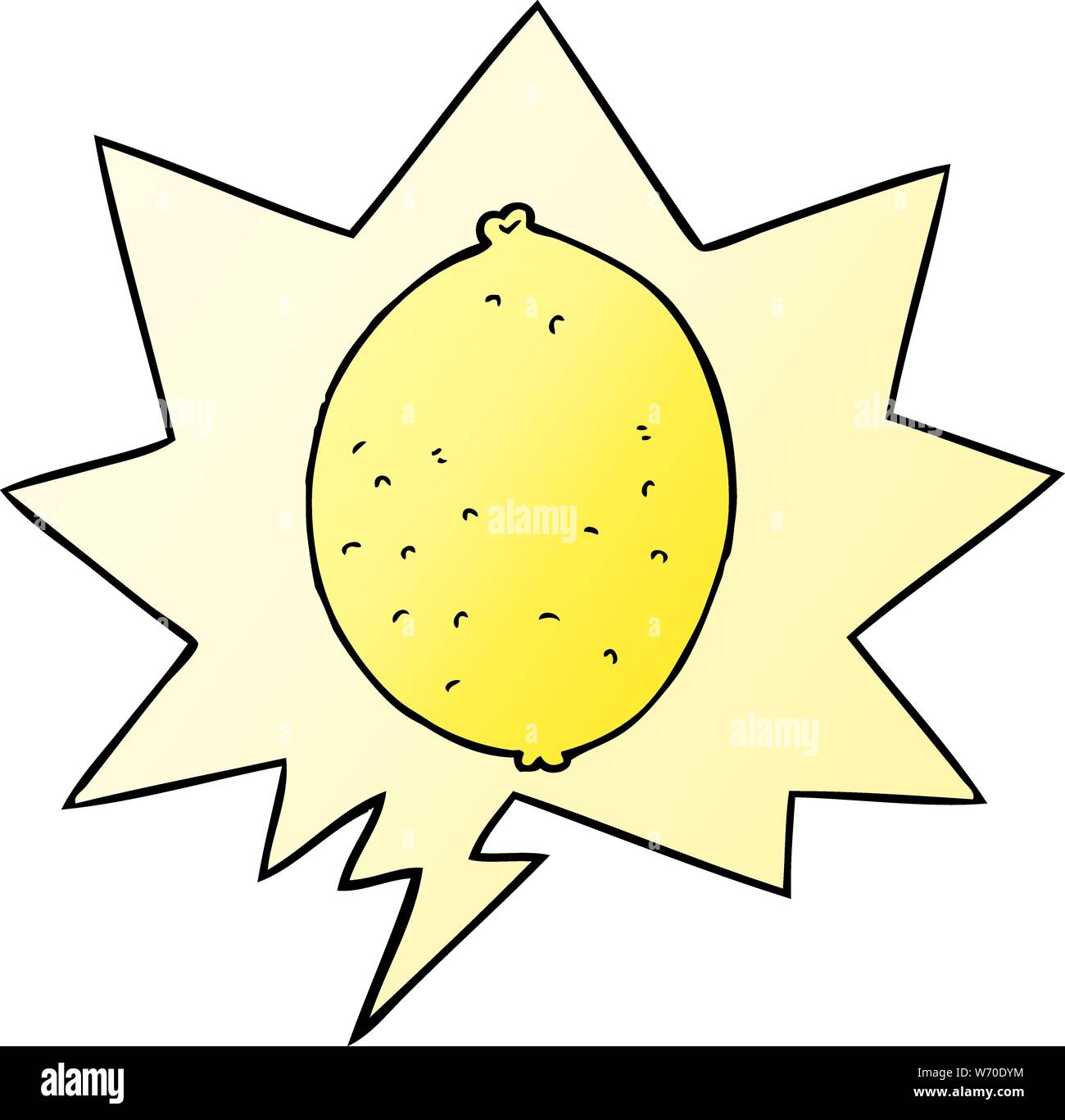 cartoon lemon with speech bubble in smooth gradient style Stock Vector ...