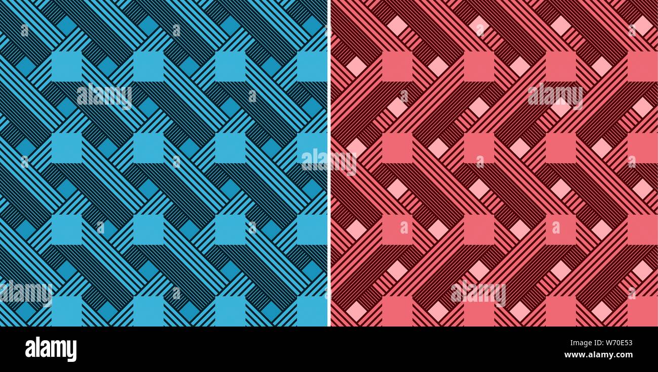 Set of seamless background. Abstract geometric patterns vector ...