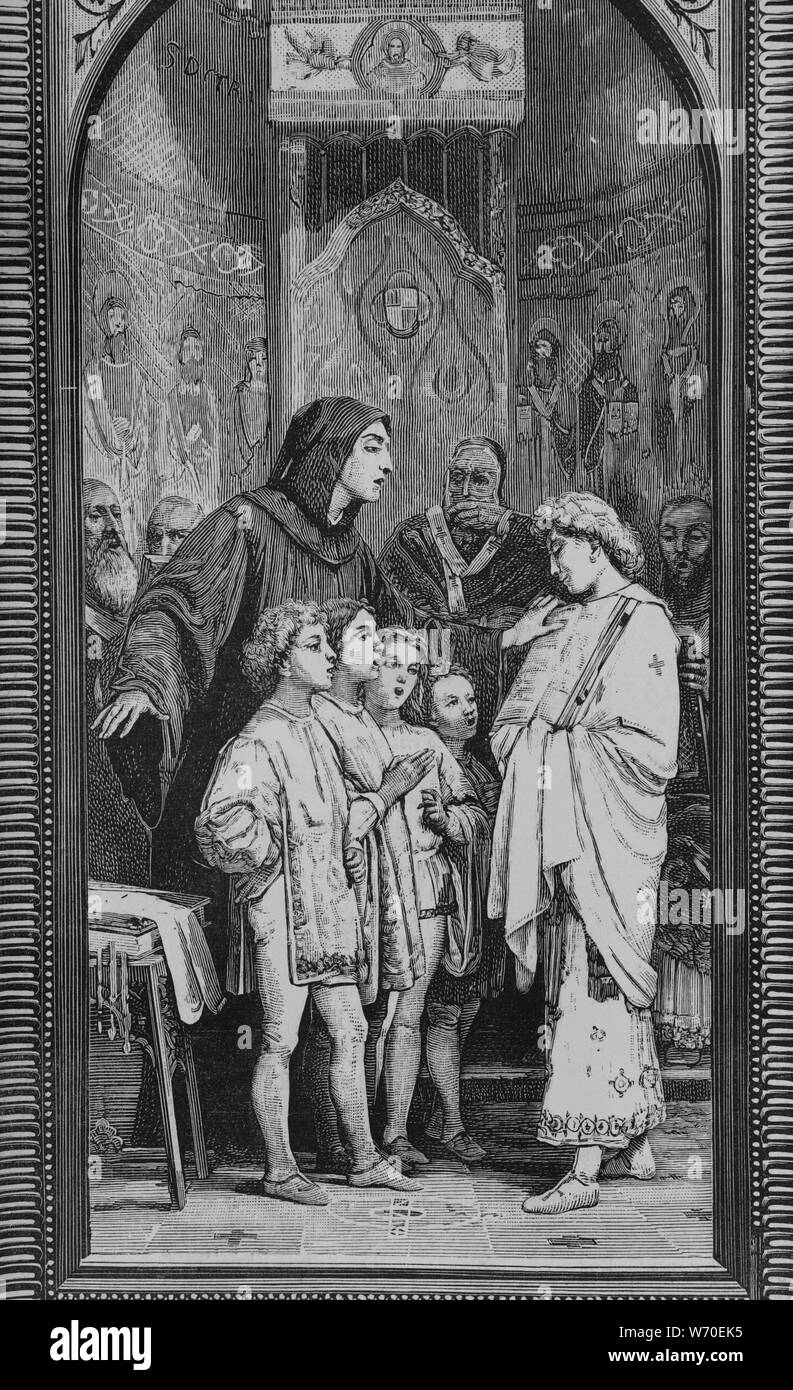 Monje medieval ilustracion hi-res stock photography and images - Alamy