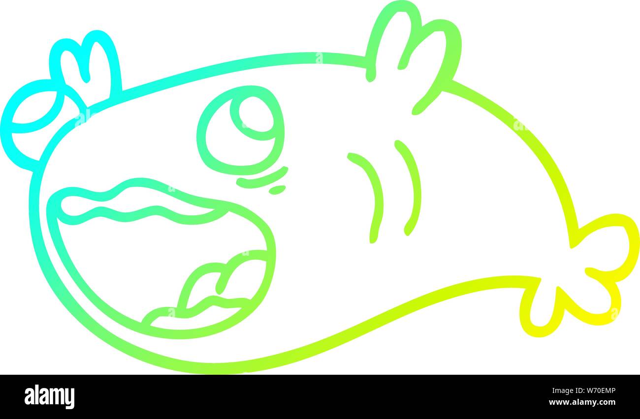 cold gradient line drawing of a cartoon fish Stock Vector Image & Art ...
