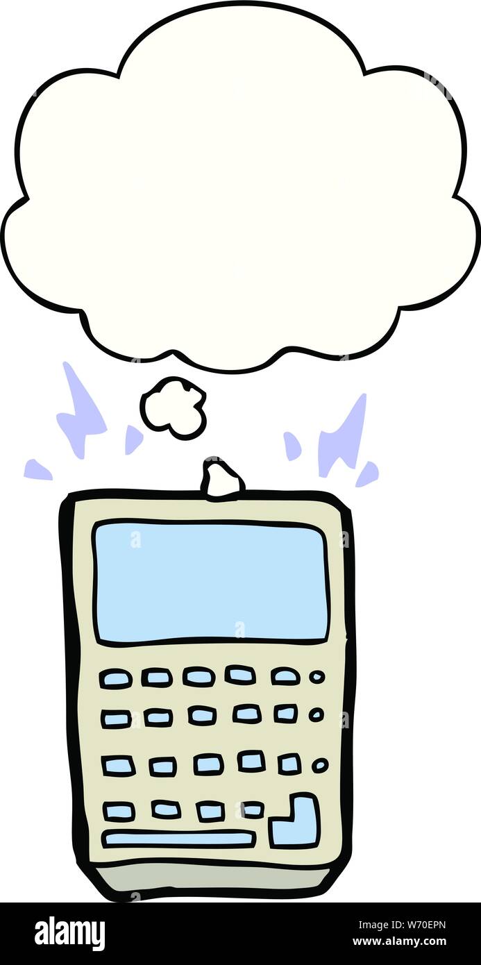 cartoon calculator with thought bubble Stock Vector Image & Art - Alamy
