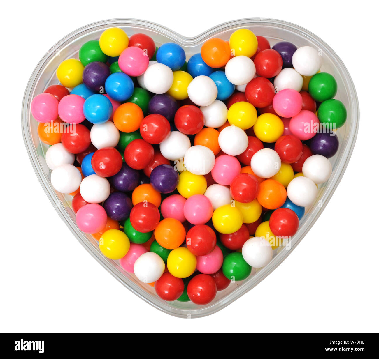 colorful gummy ball candies in heart shape bowl for Valentine day ...
